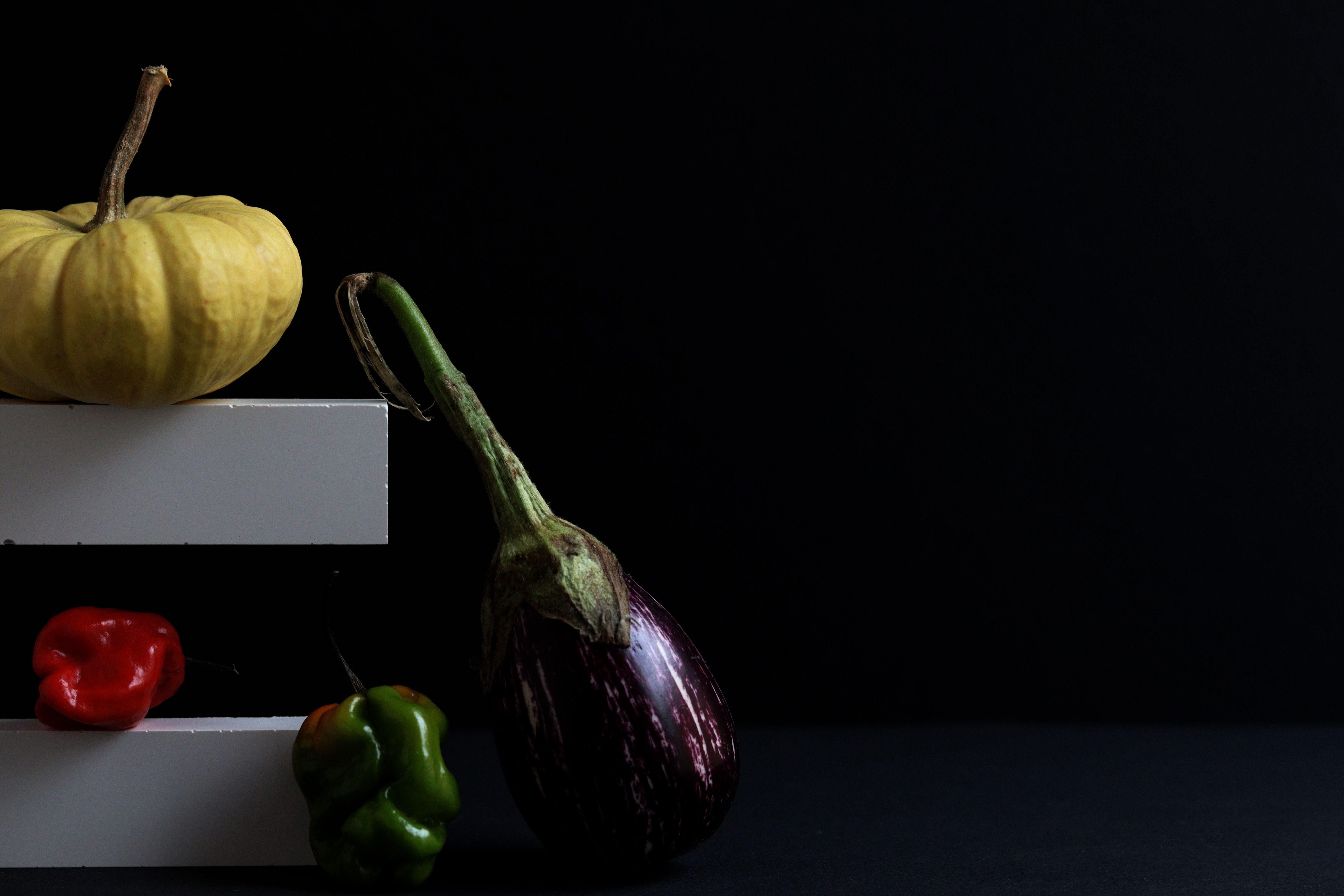 Vegetables on Black Background · Free Stock Photo