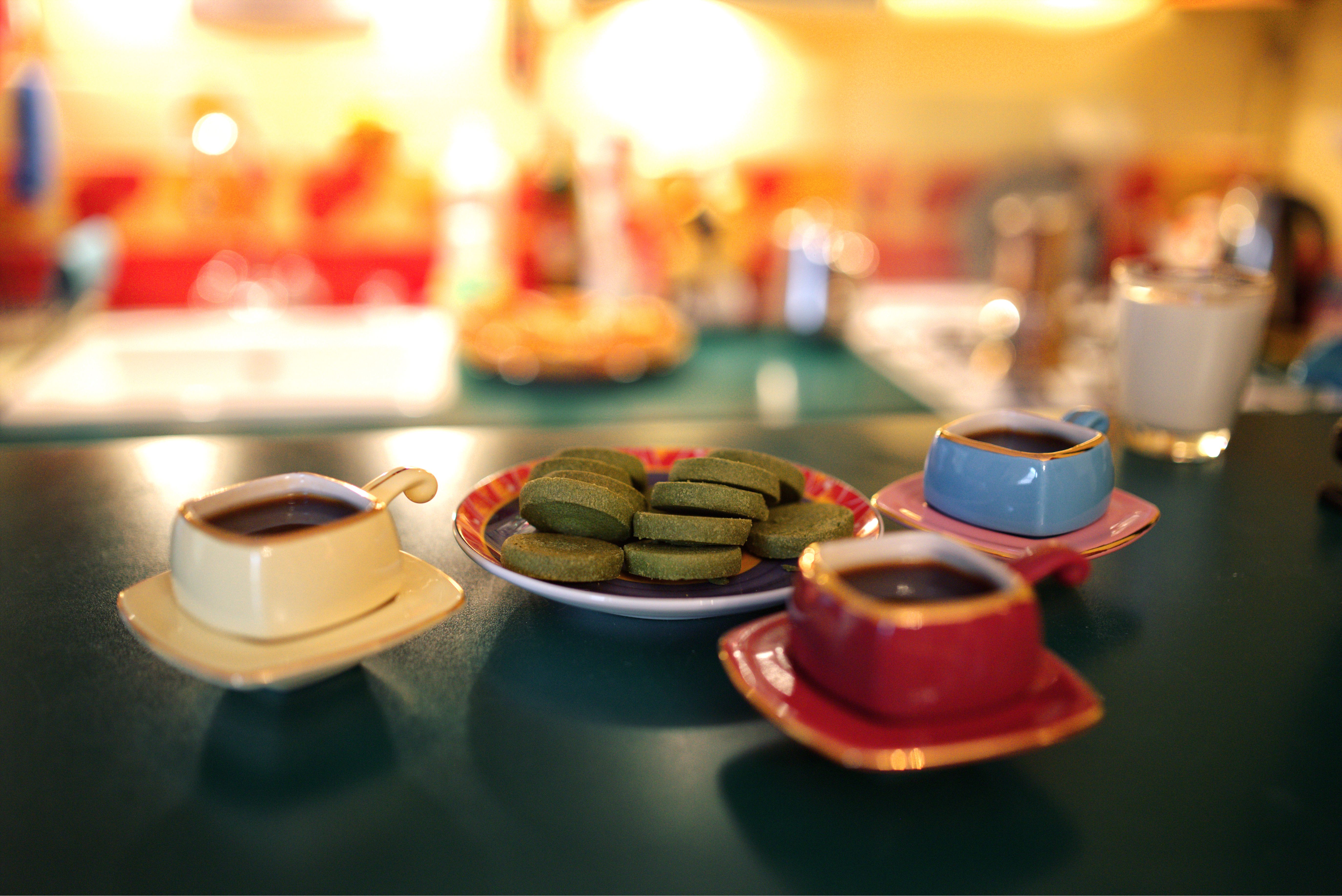 Espresso time with green tea cookies · Free Stock Photo