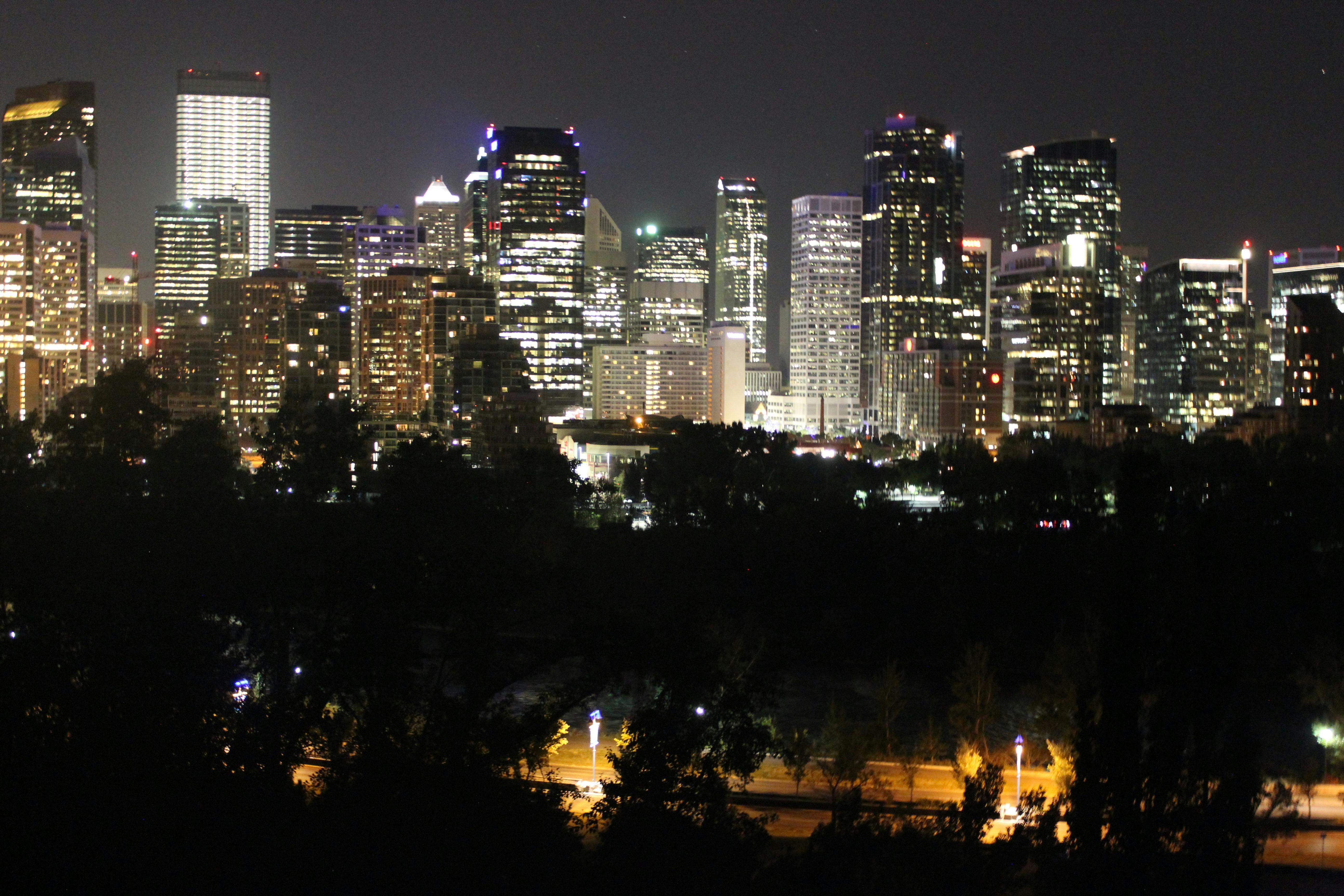 Free stock photo of buildings, downtown, night