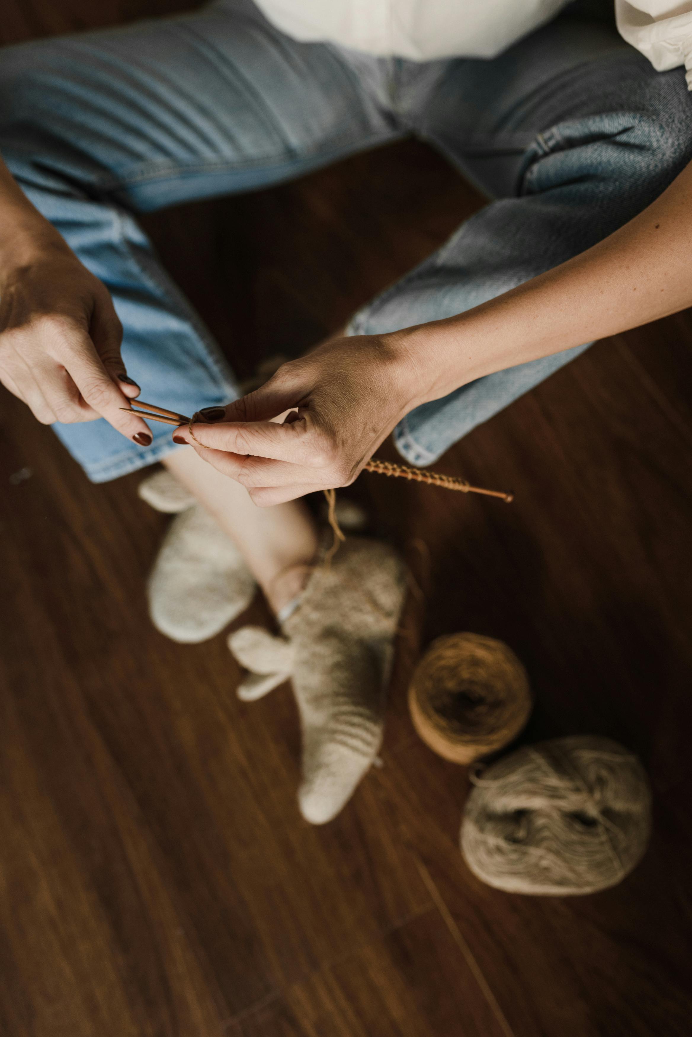 Person Holding Crochet Hook · Free Stock Photo