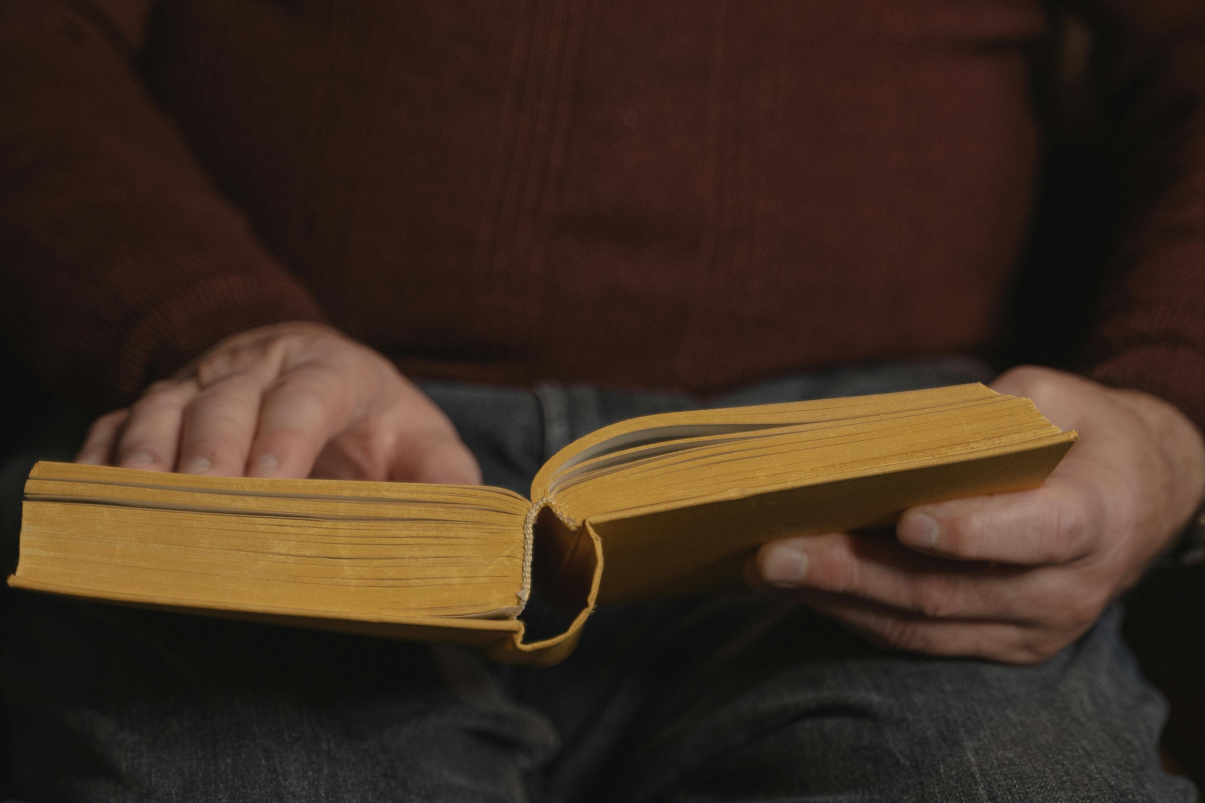 Person Holding a Open Book · Free Stock Photo