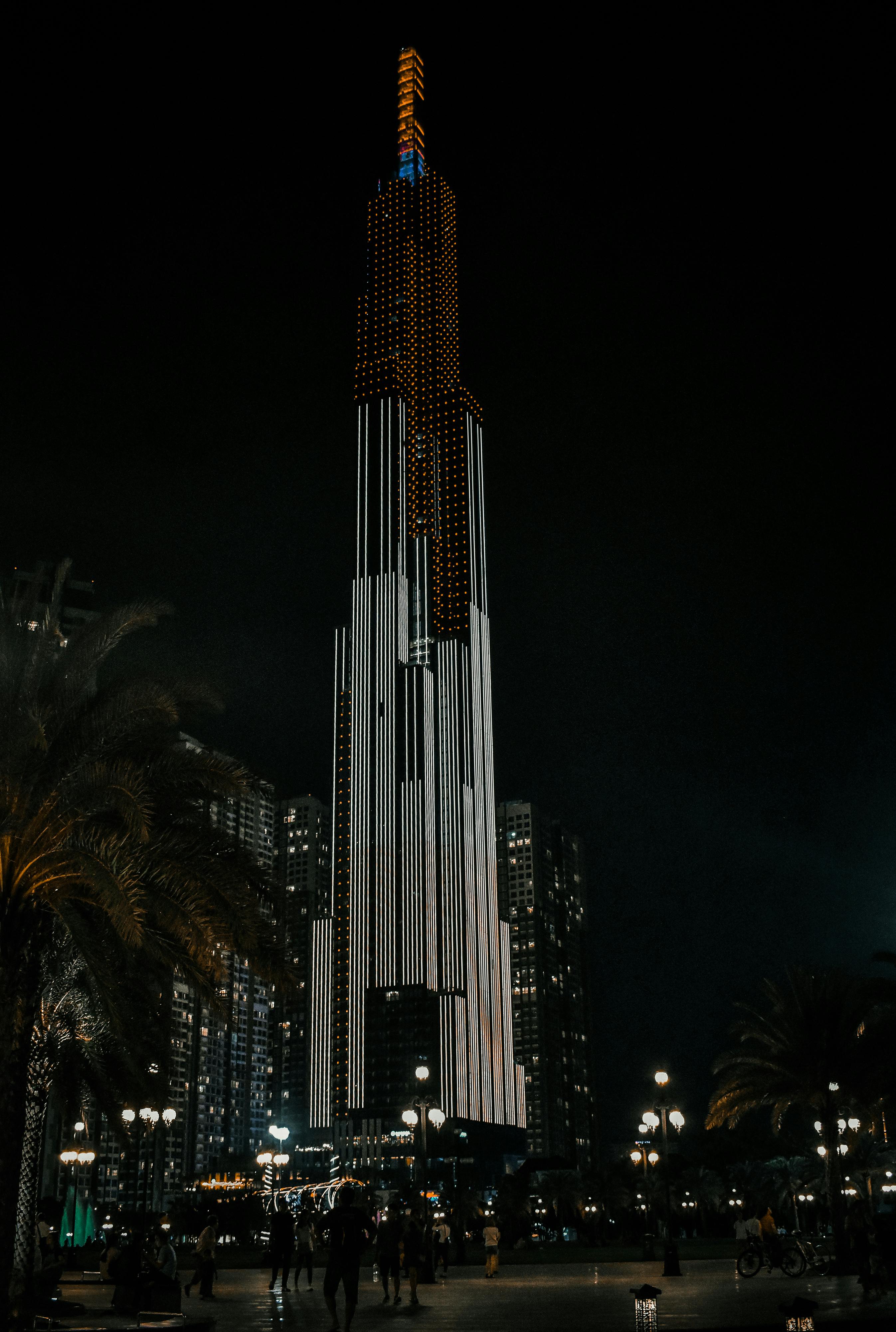Photograph of a High-Rise Building with Lights · Free Stock Photo