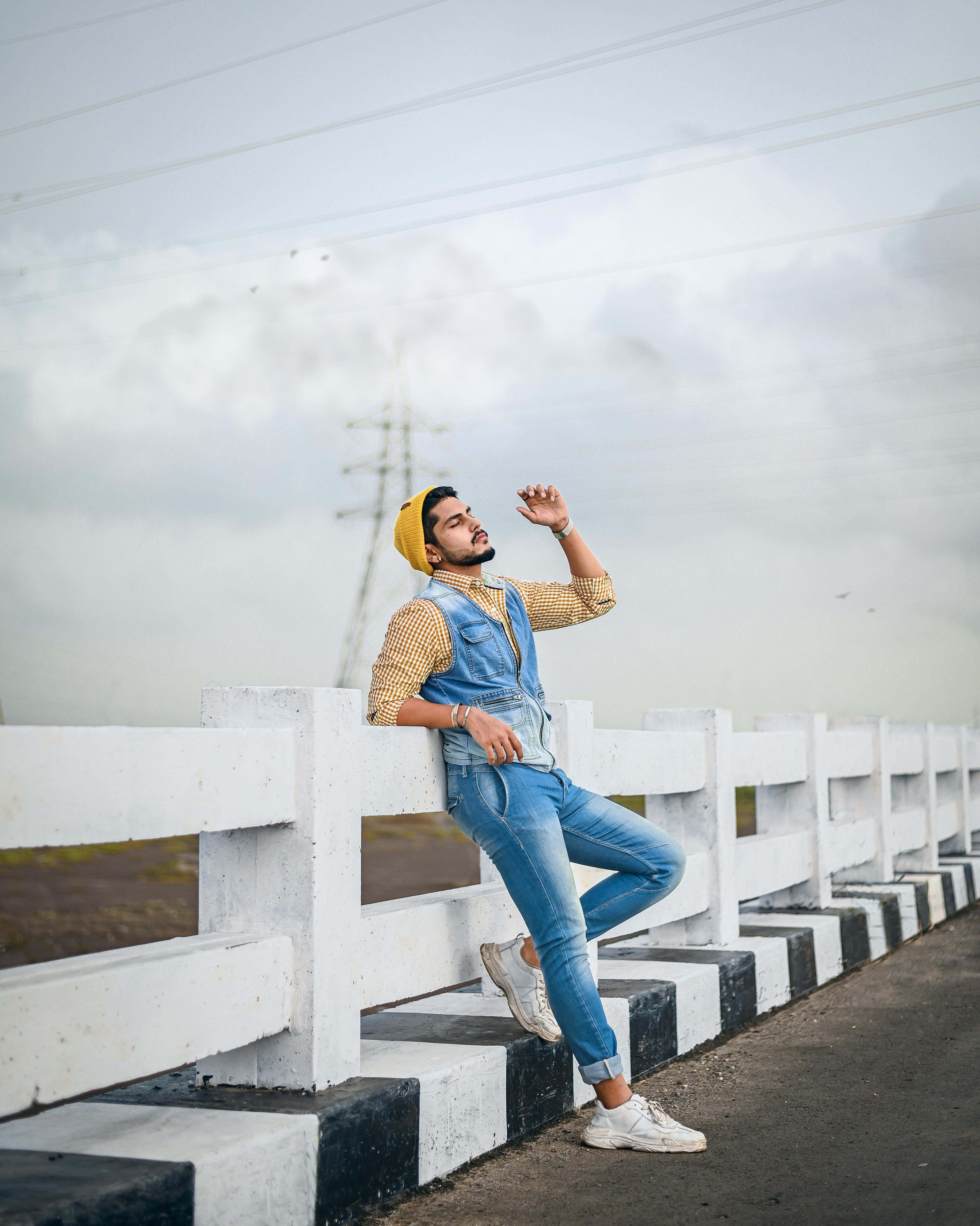 A Man Wearing Denim Clothes · Free Stock Photo