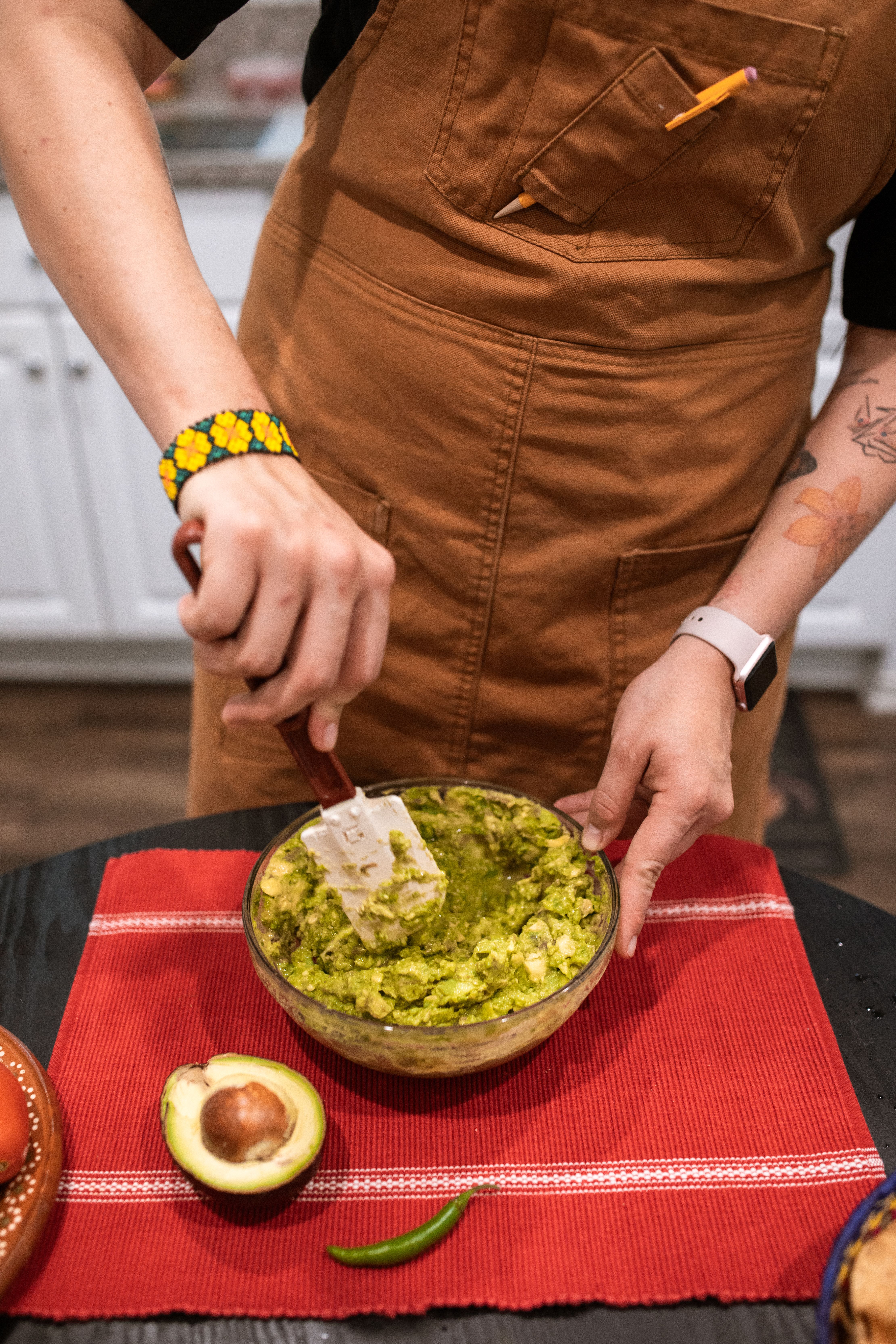 Person Making Guacamole · Free Stock Photo