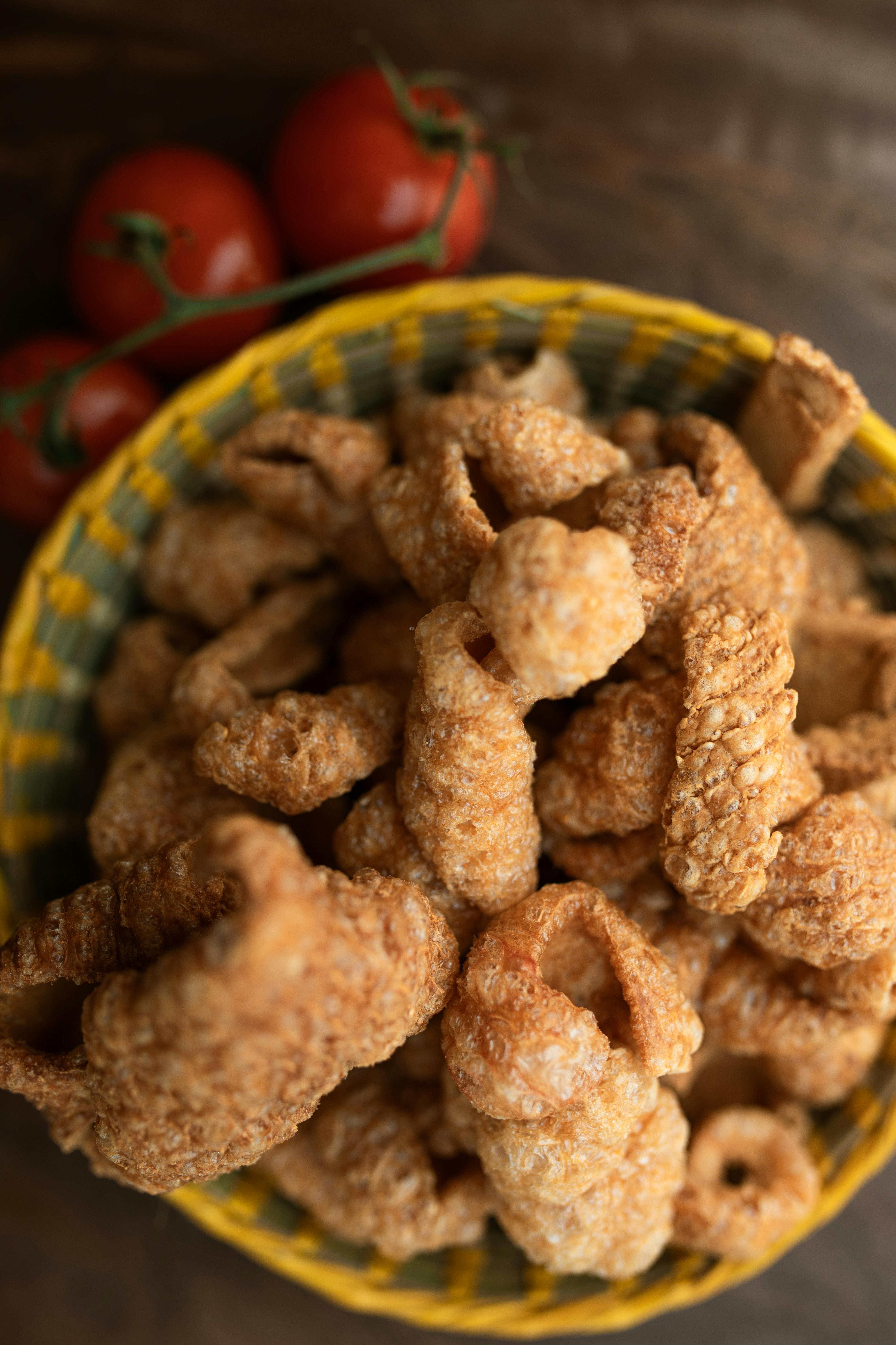Basket of Crispy Pork Rinds · Free Stock Photo