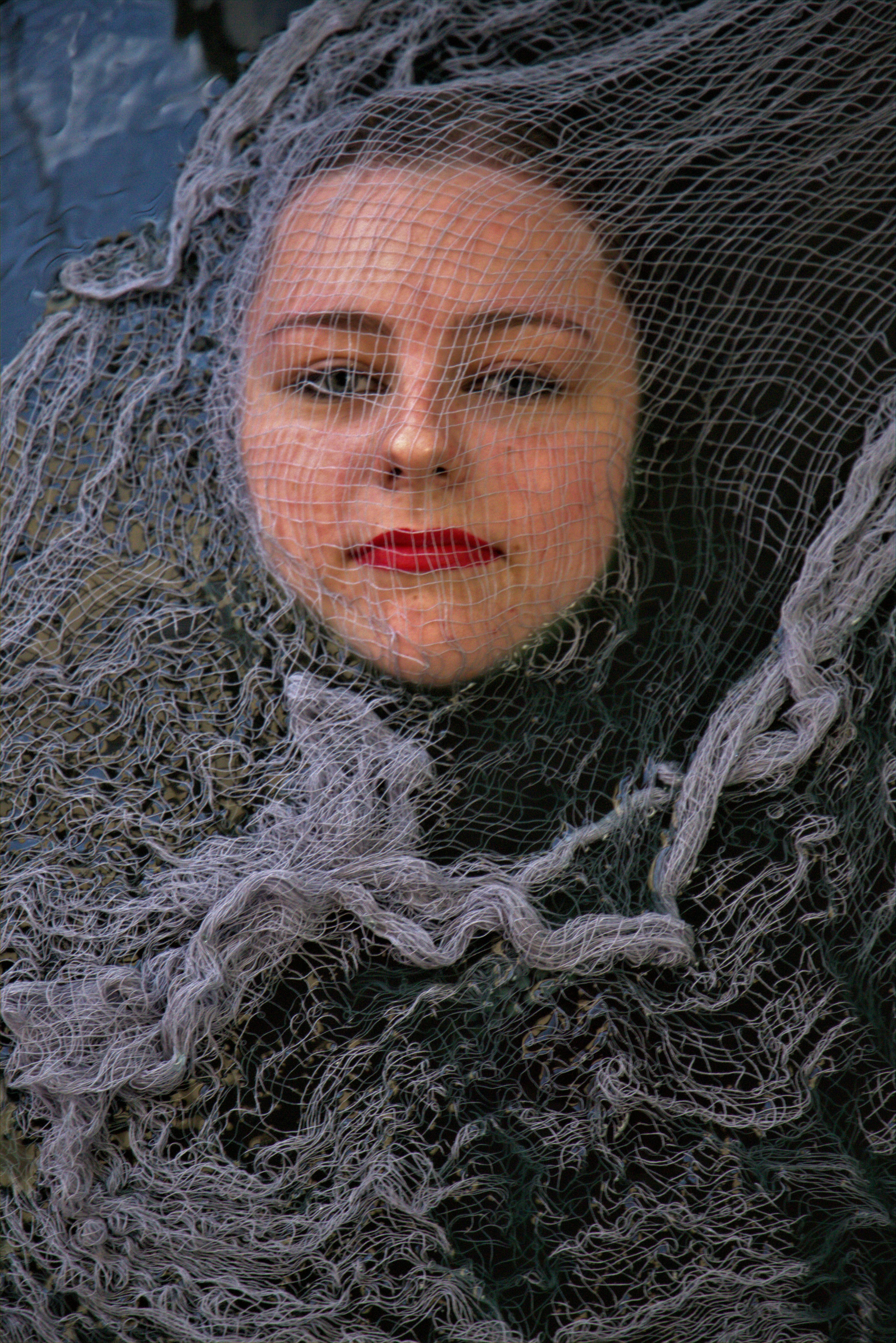Face Covered with Fishing Net · Free Stock Photo