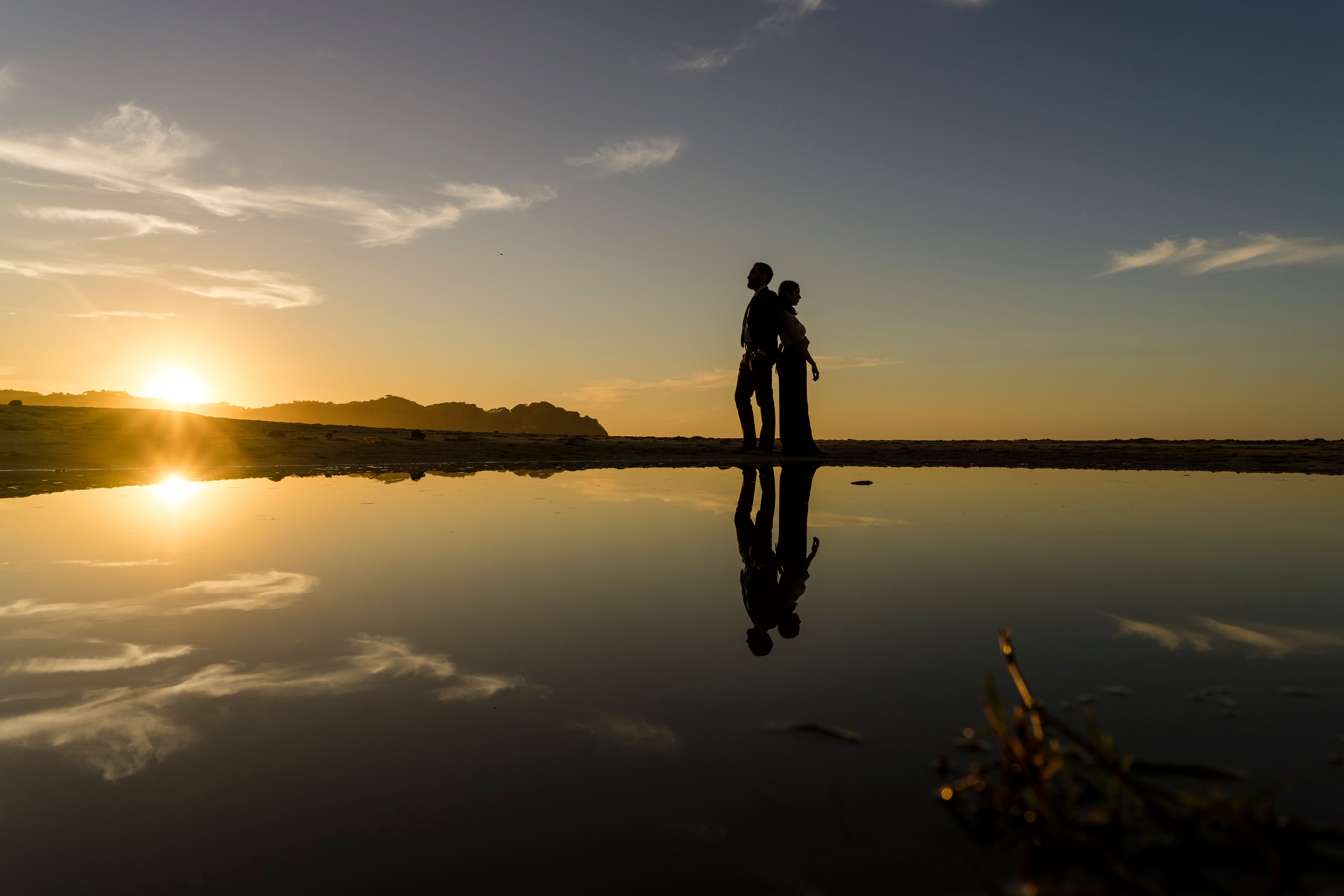 Couple Silhouette Dark Background Couple Night Back View Couple Back ...