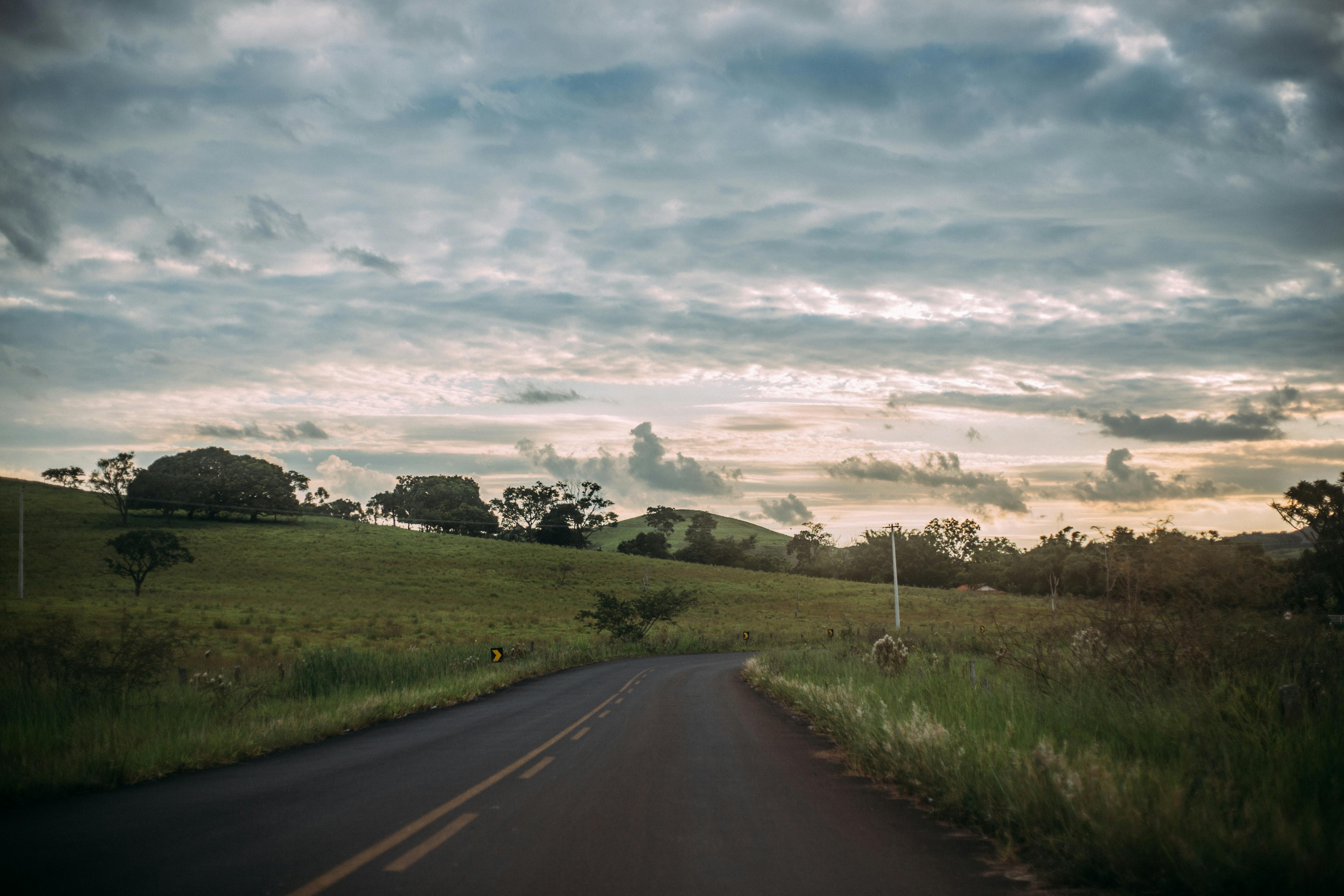 Black Concrete Road Path Surrounded With Grass · Free Stock Photo