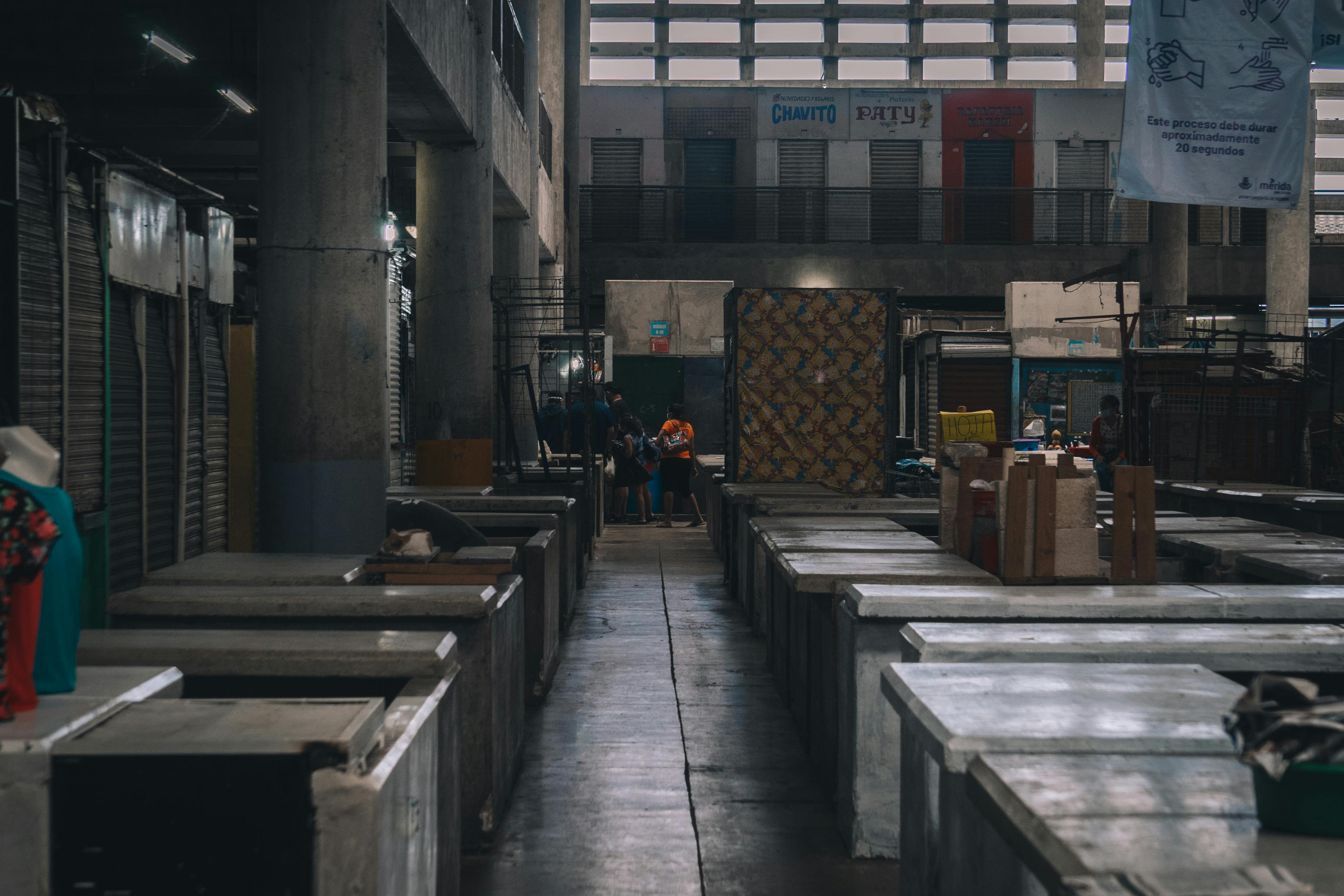 Closed Stalls of an Empty Public Market · Free Stock Photo
