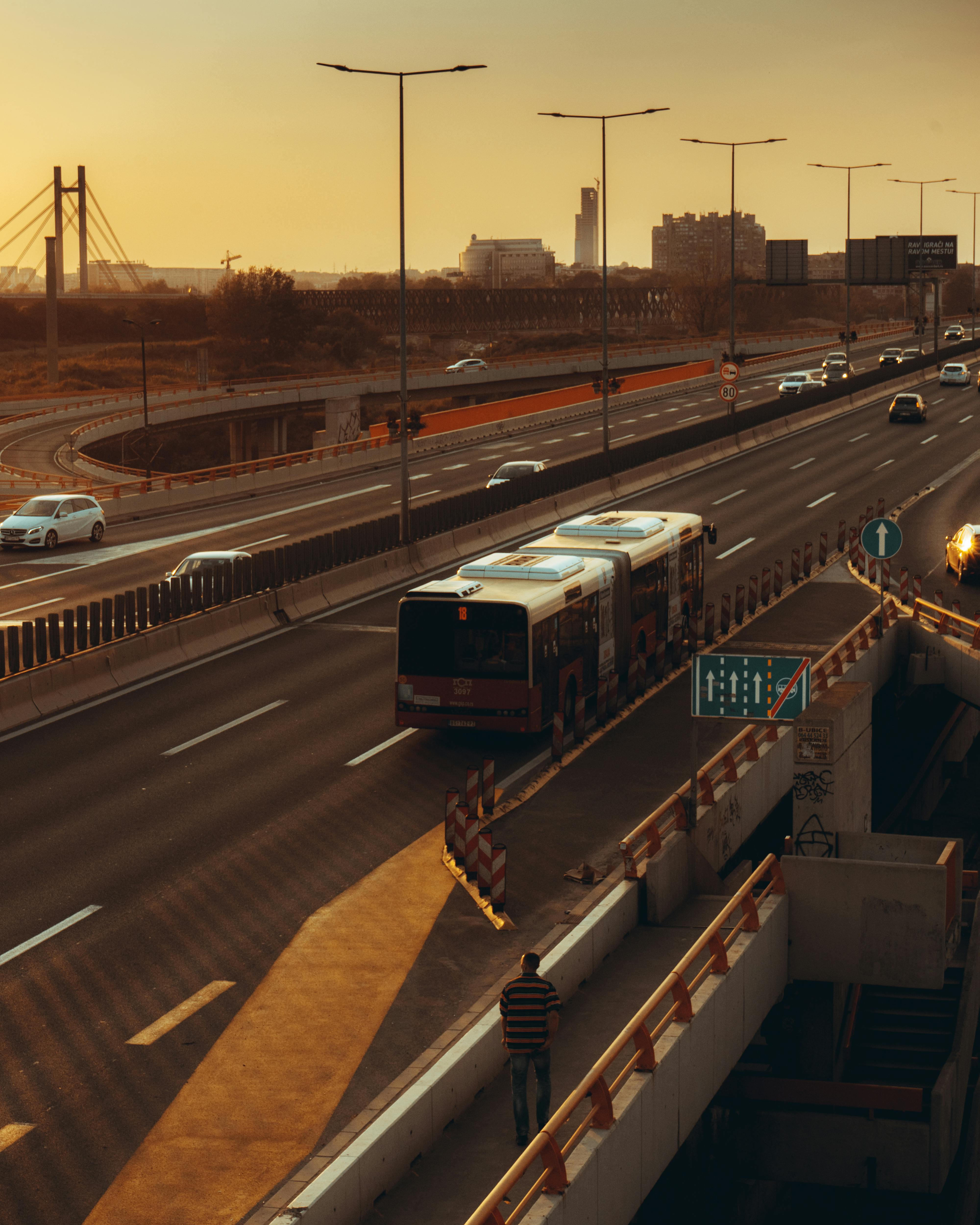 Bus Under A Bridge · Free Stock Photo
