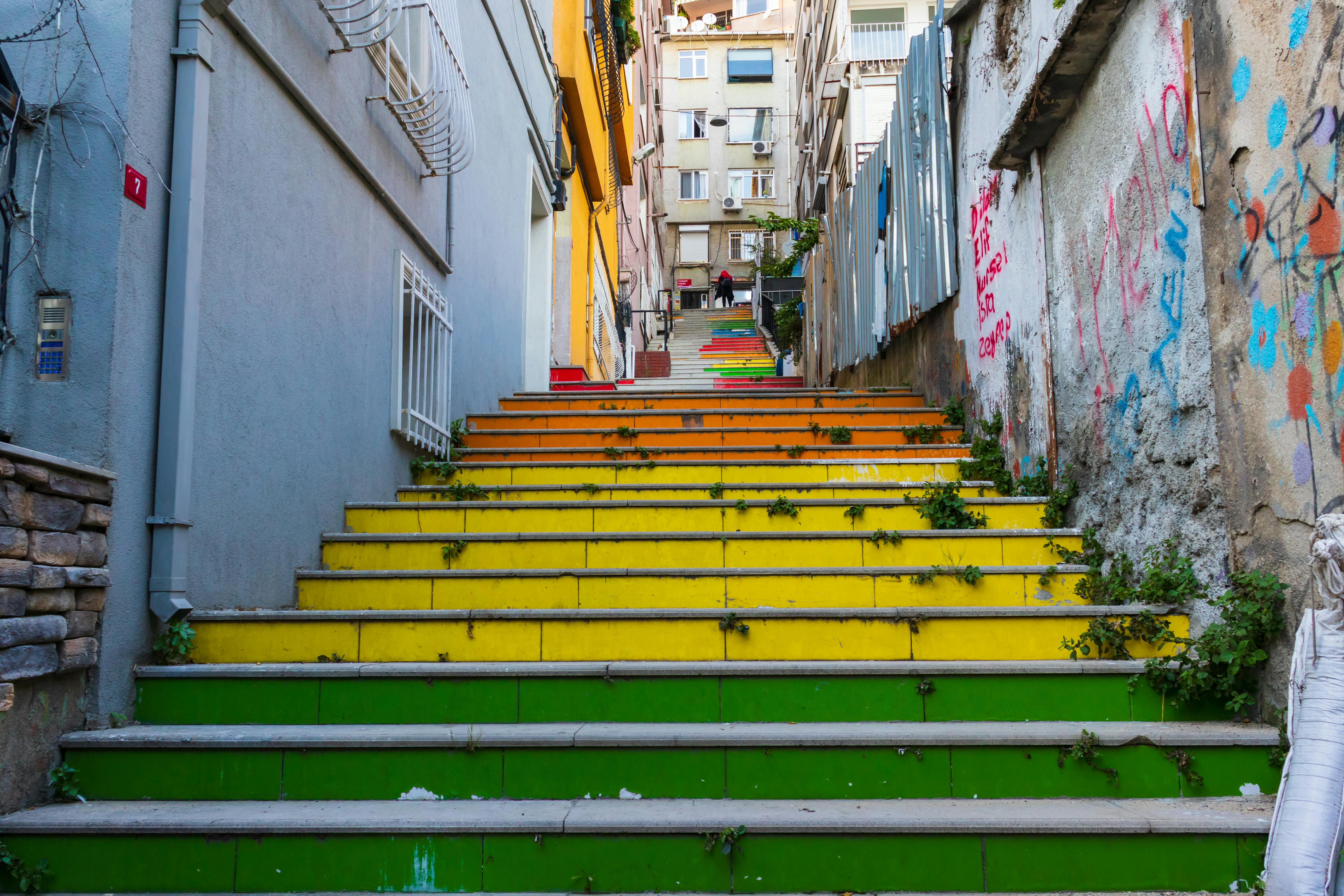 Colorful Steps of a Stair · Free Stock Photo