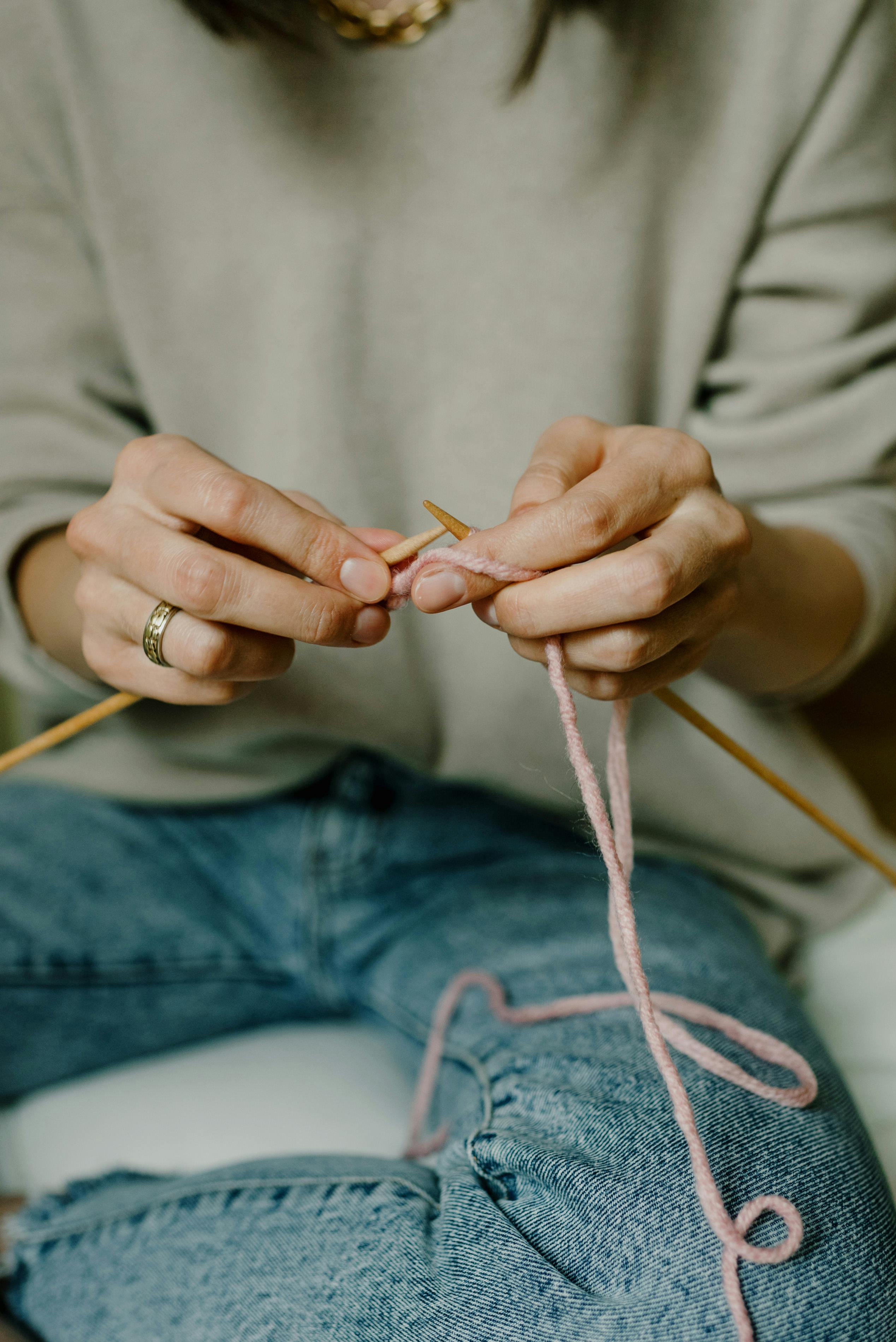 Close-up Photo of Person Knitting · Free Stock Photo