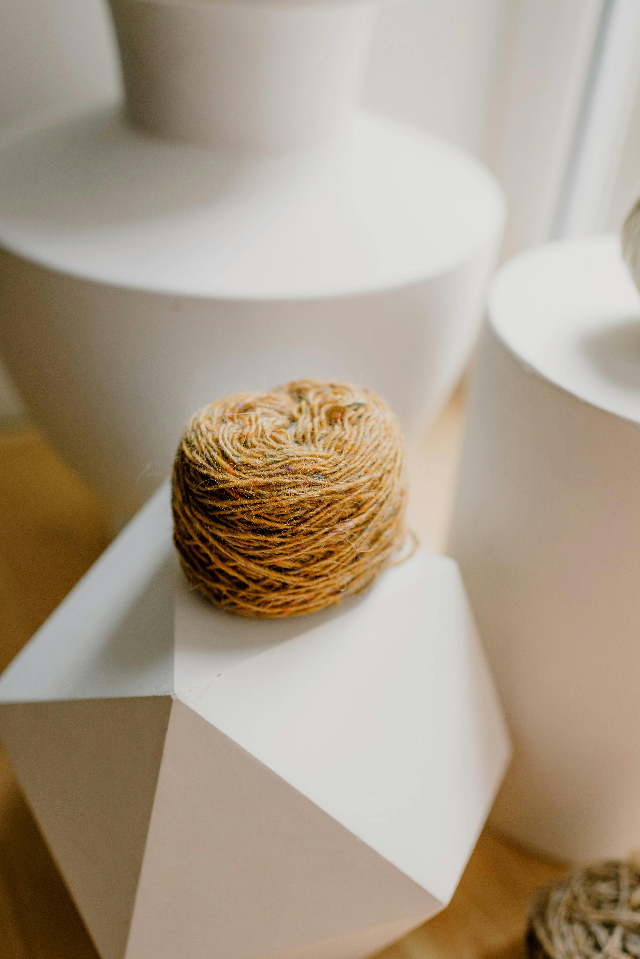 Brown Wire on White Geometric Shapes · Free Stock Photo