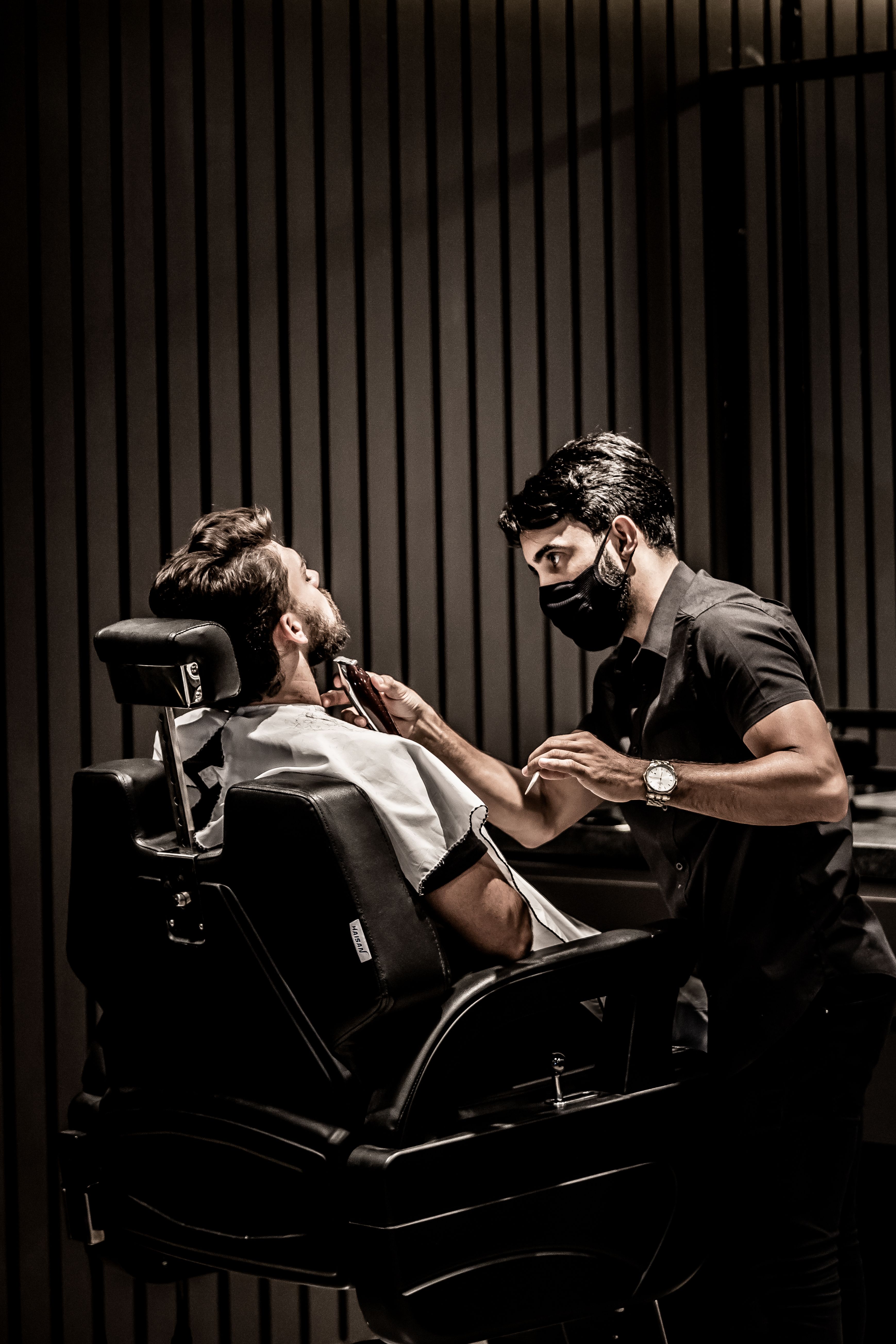 Person Shaving a Man's Face With Straight Razor · Free Stock Photo