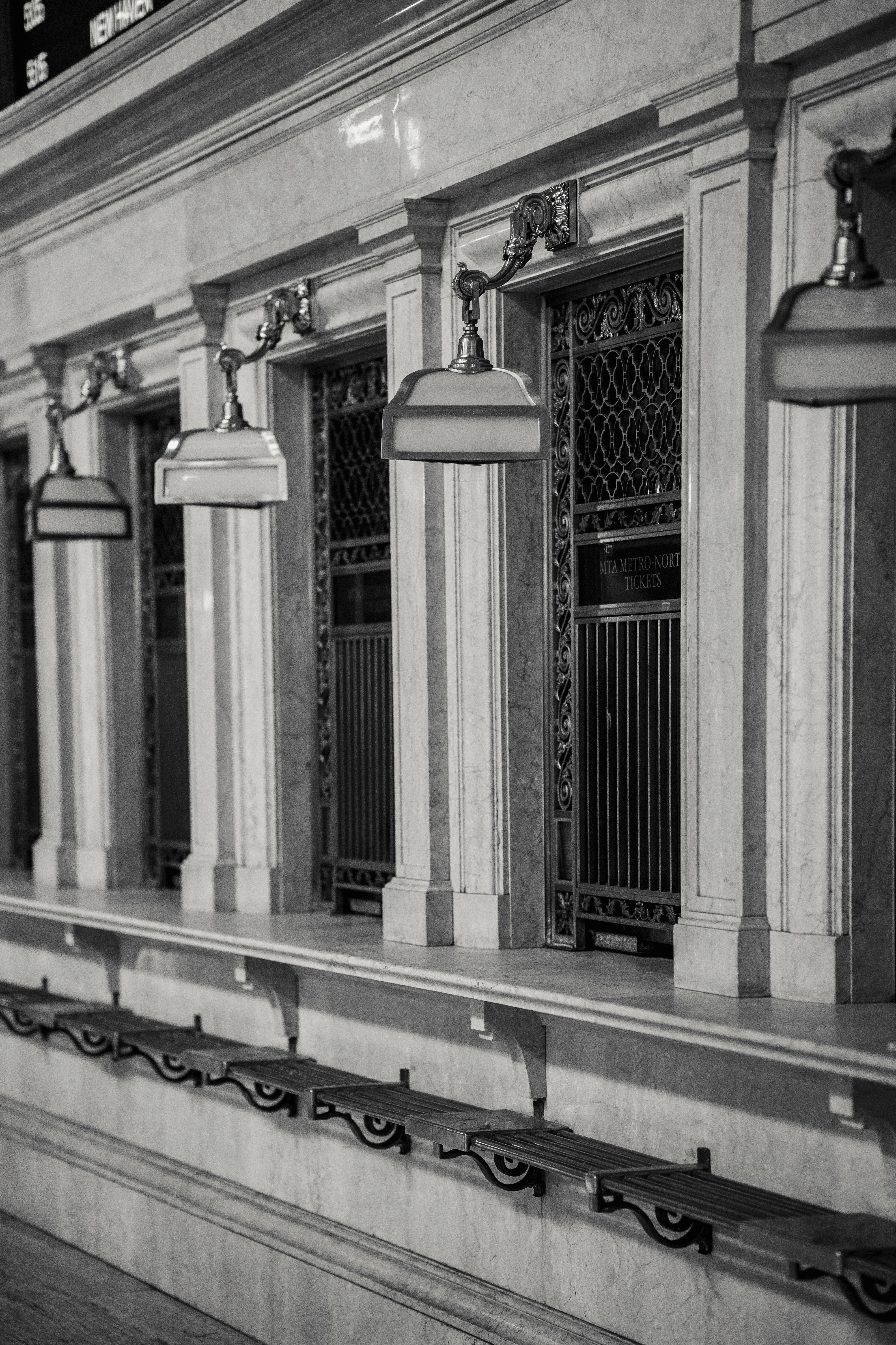 Classic railway station with ticket windows · Free Stock Photo