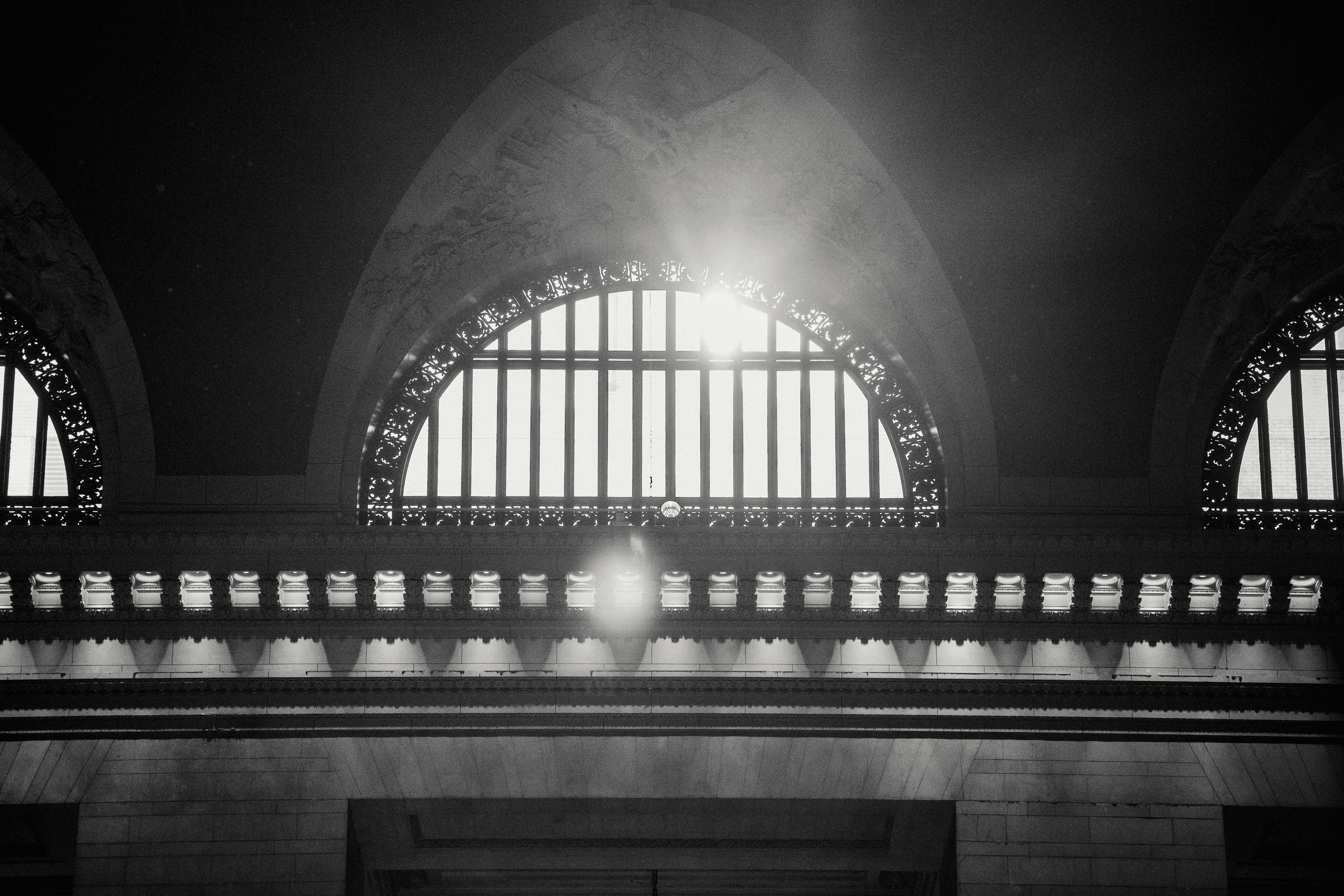 Ornamental arched window in historic building in sun rays · Free Stock ...