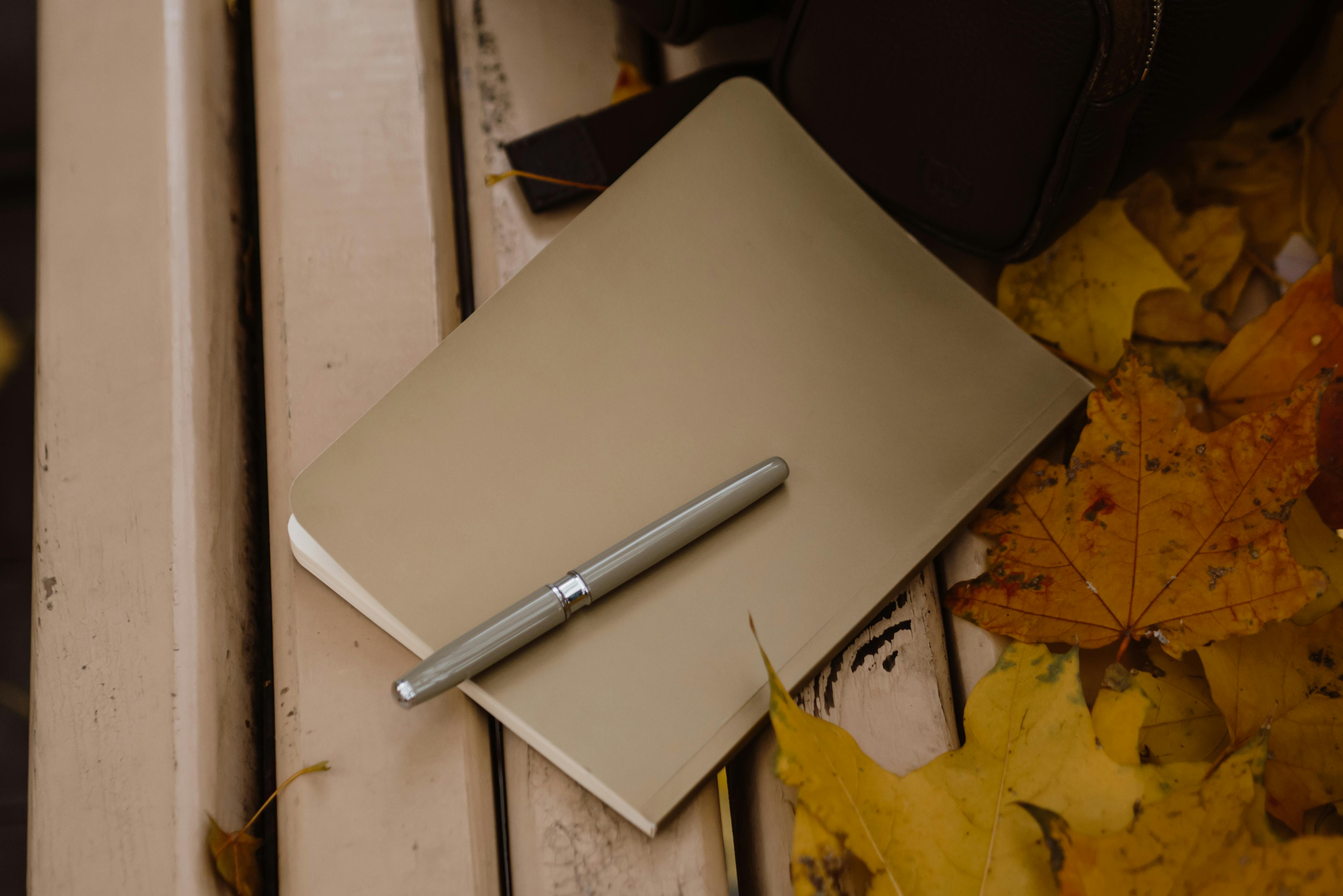 Silver Pen on Top of a Notebook · Free Stock Photo