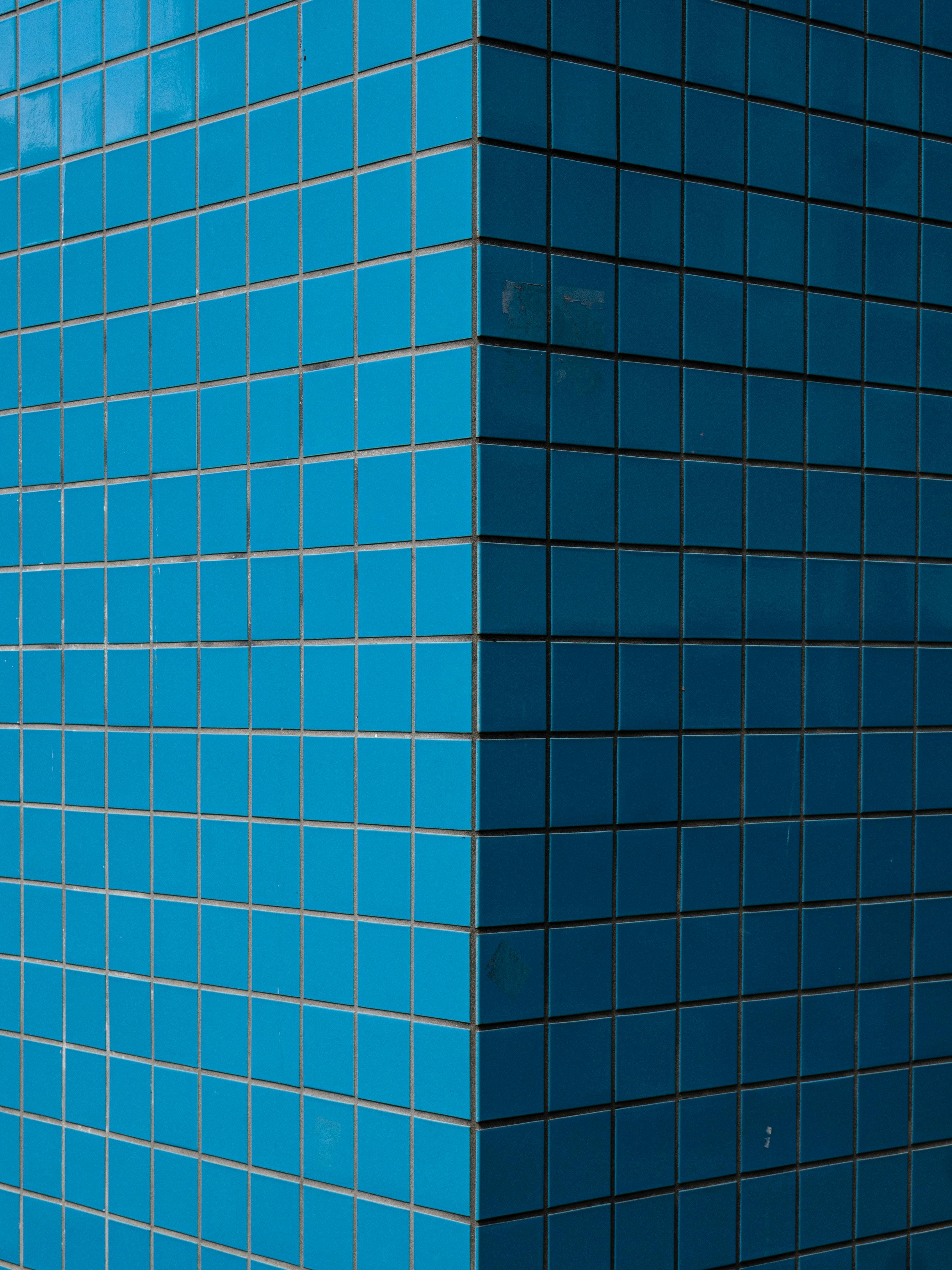 A Wall of Blue Tiles · Free Stock Photo