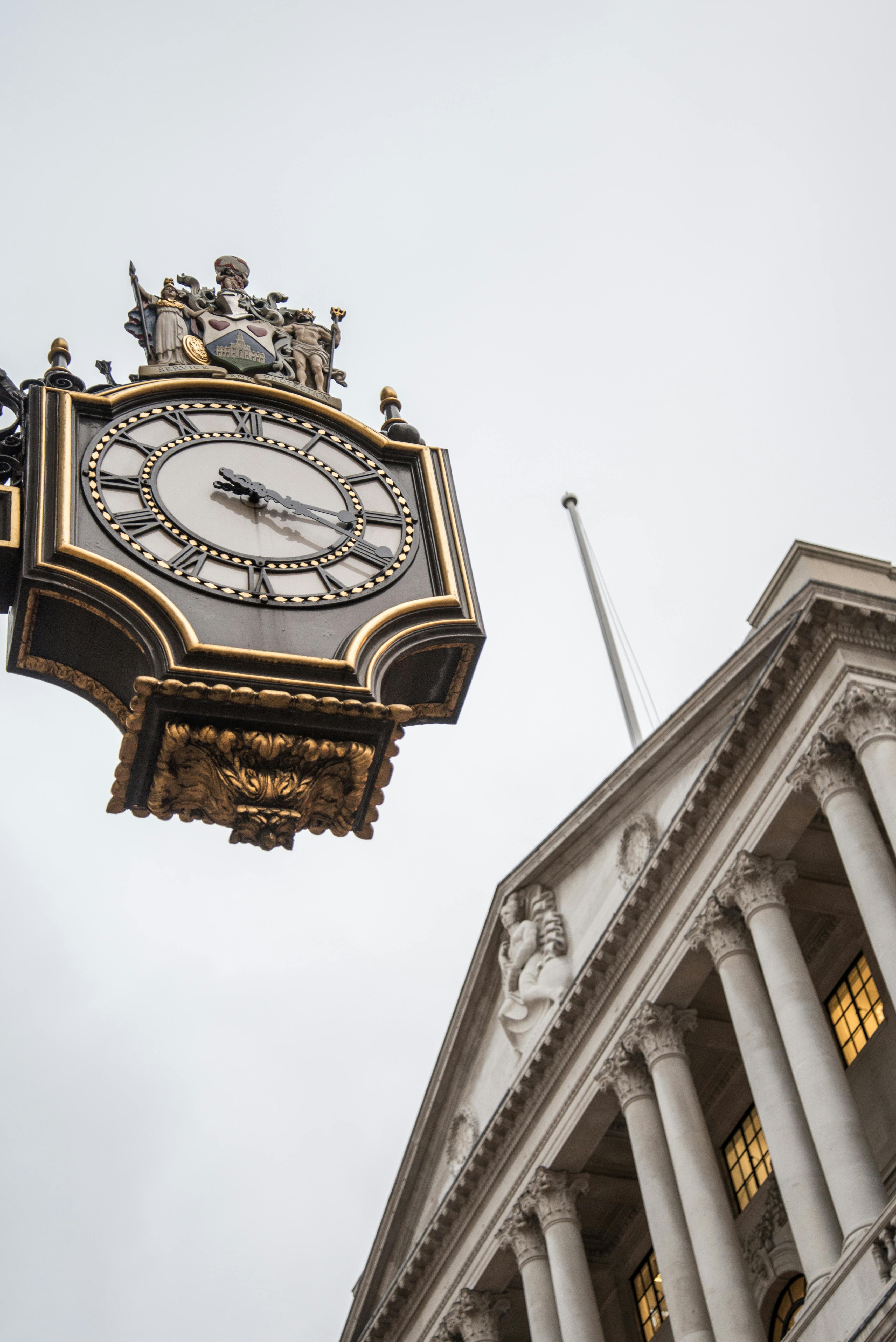 Photo of White Analog Building Clock · Free Stock Photo