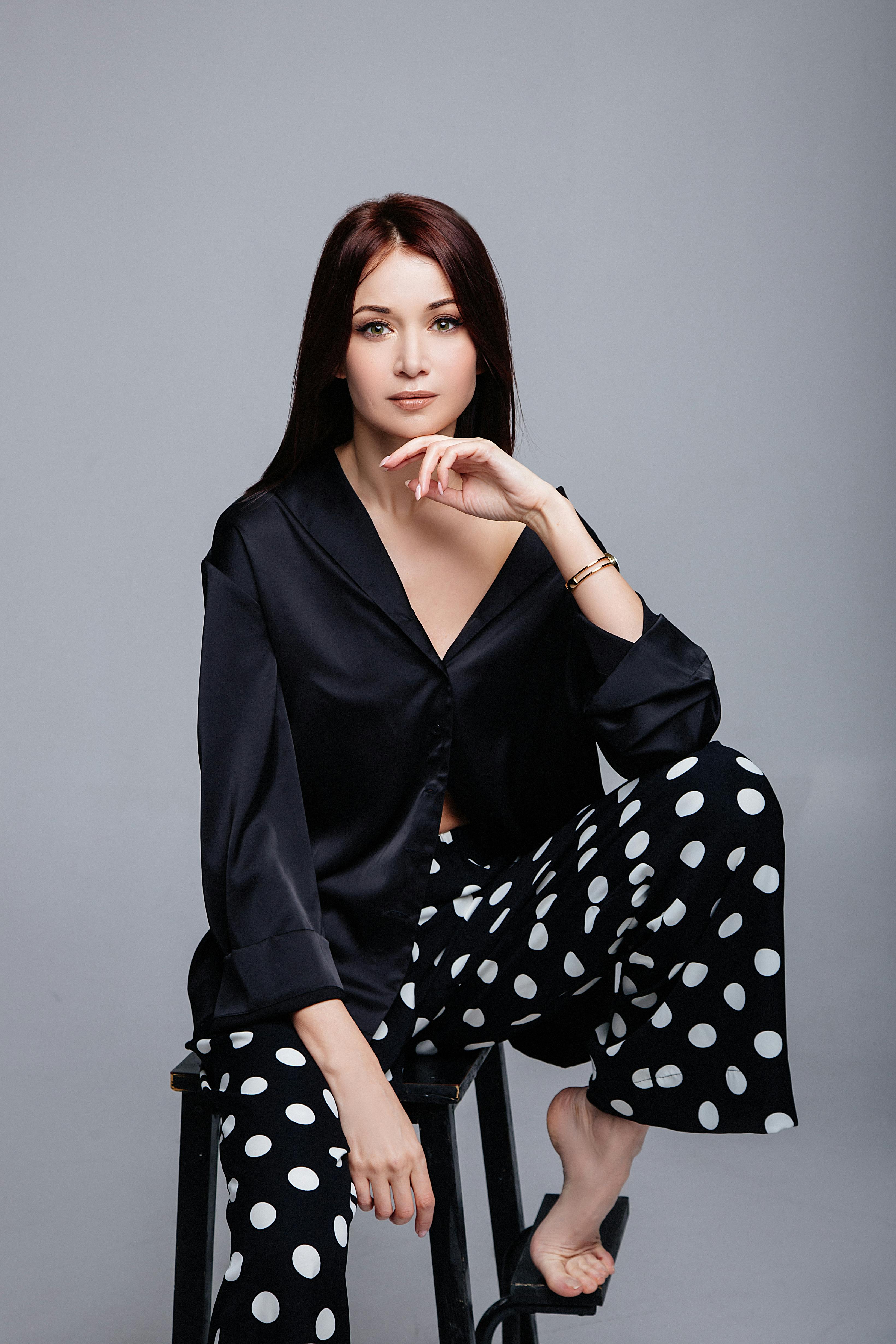 Woman in Black and White Polka Dot Bottoms · Free Stock Photo