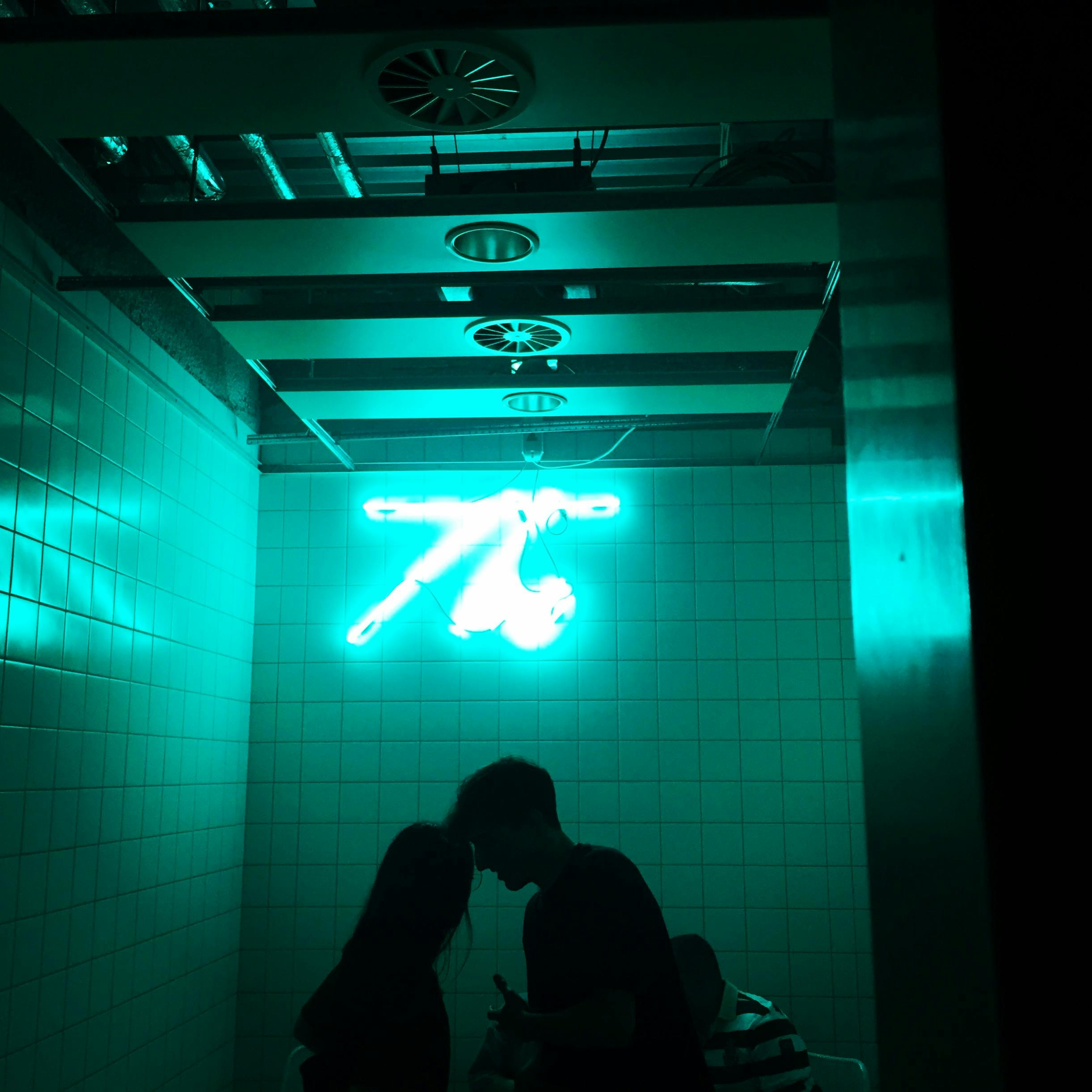Bright Neon Sign Above a Couple · Free Stock Photo