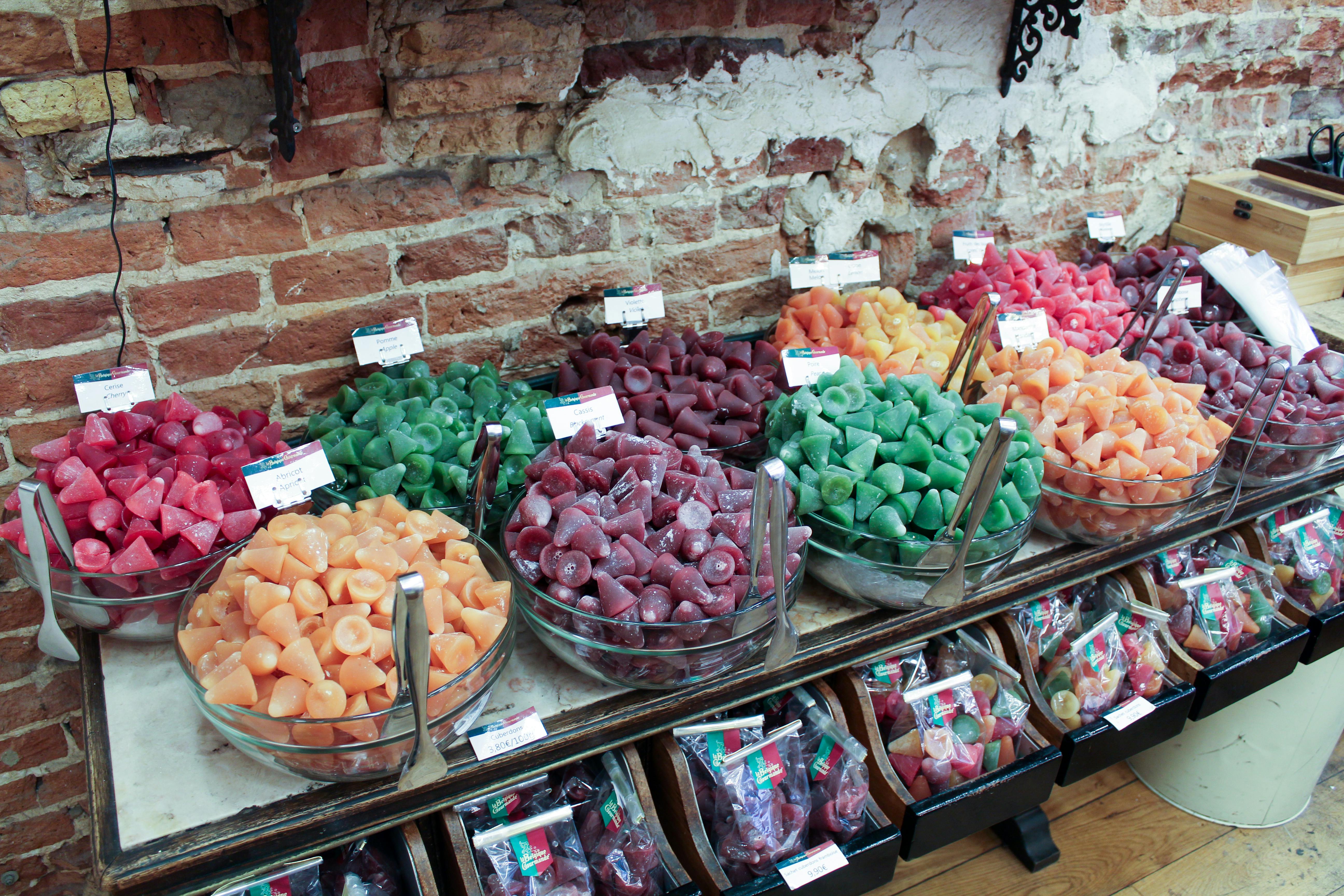Free stock photo of brick, candy, candyshop