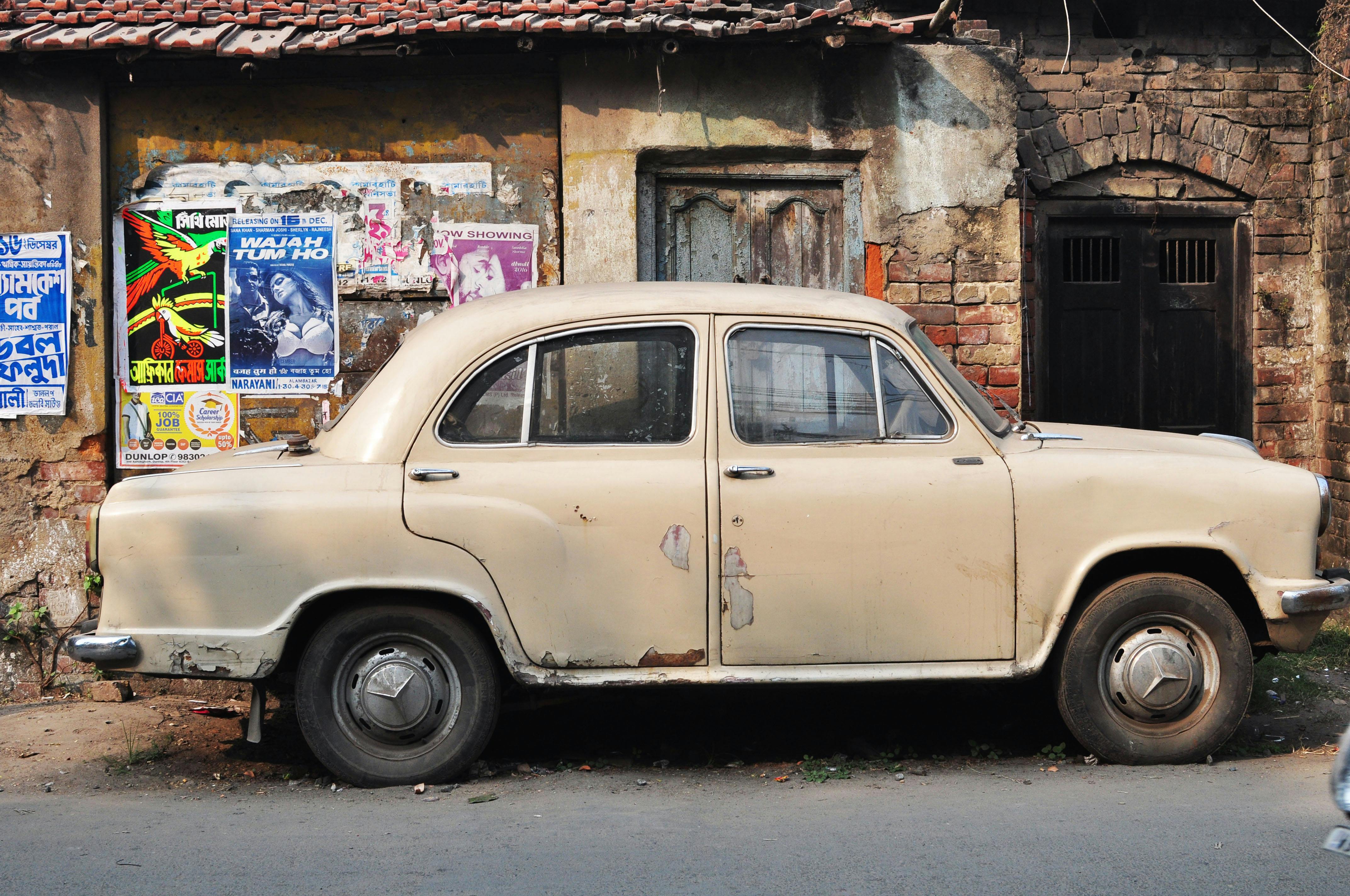 Photo of Beige Vintage Car · Free Stock Photo