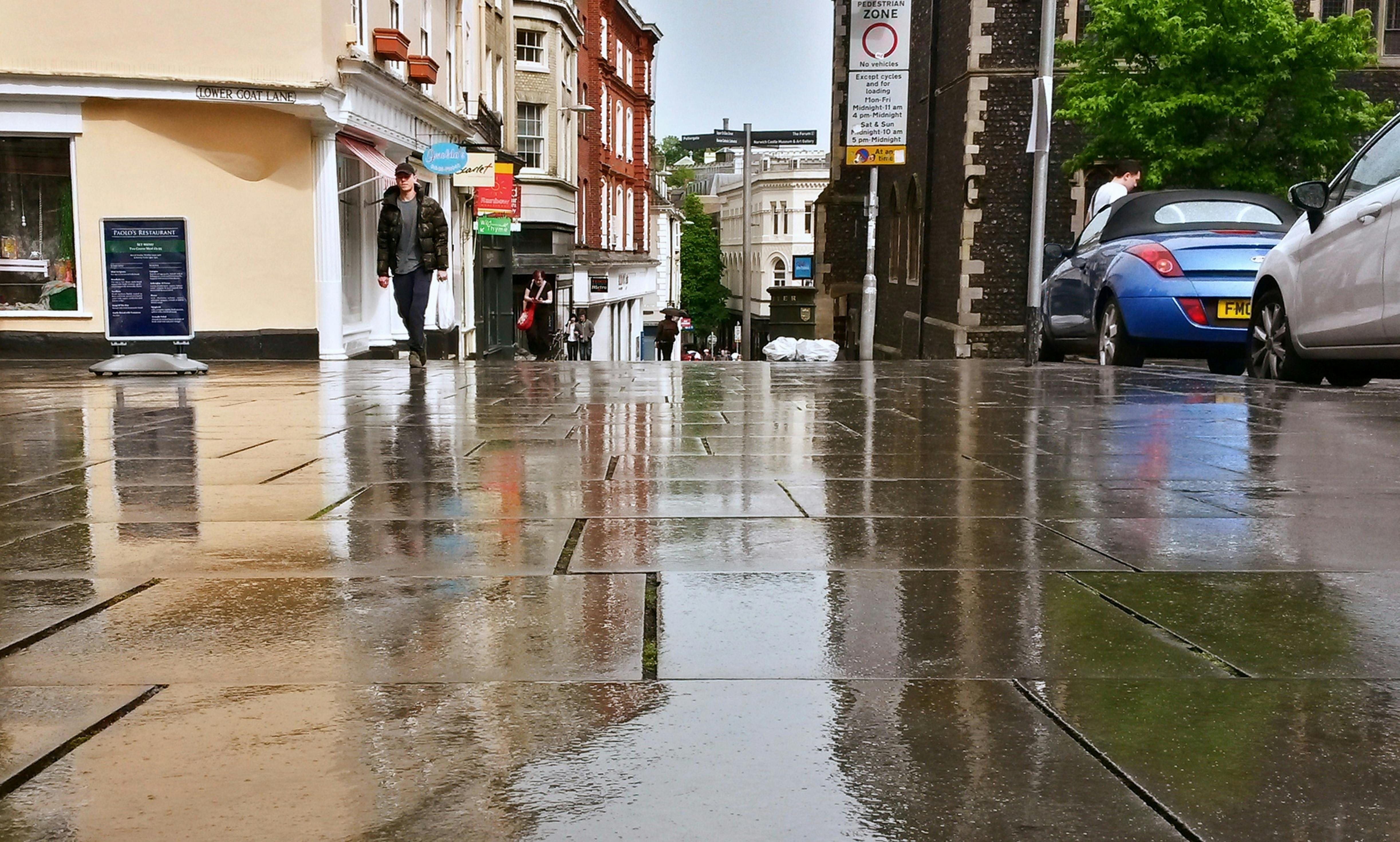 A Wet Road with a Pedestrian Crossing · Free Stock Photo