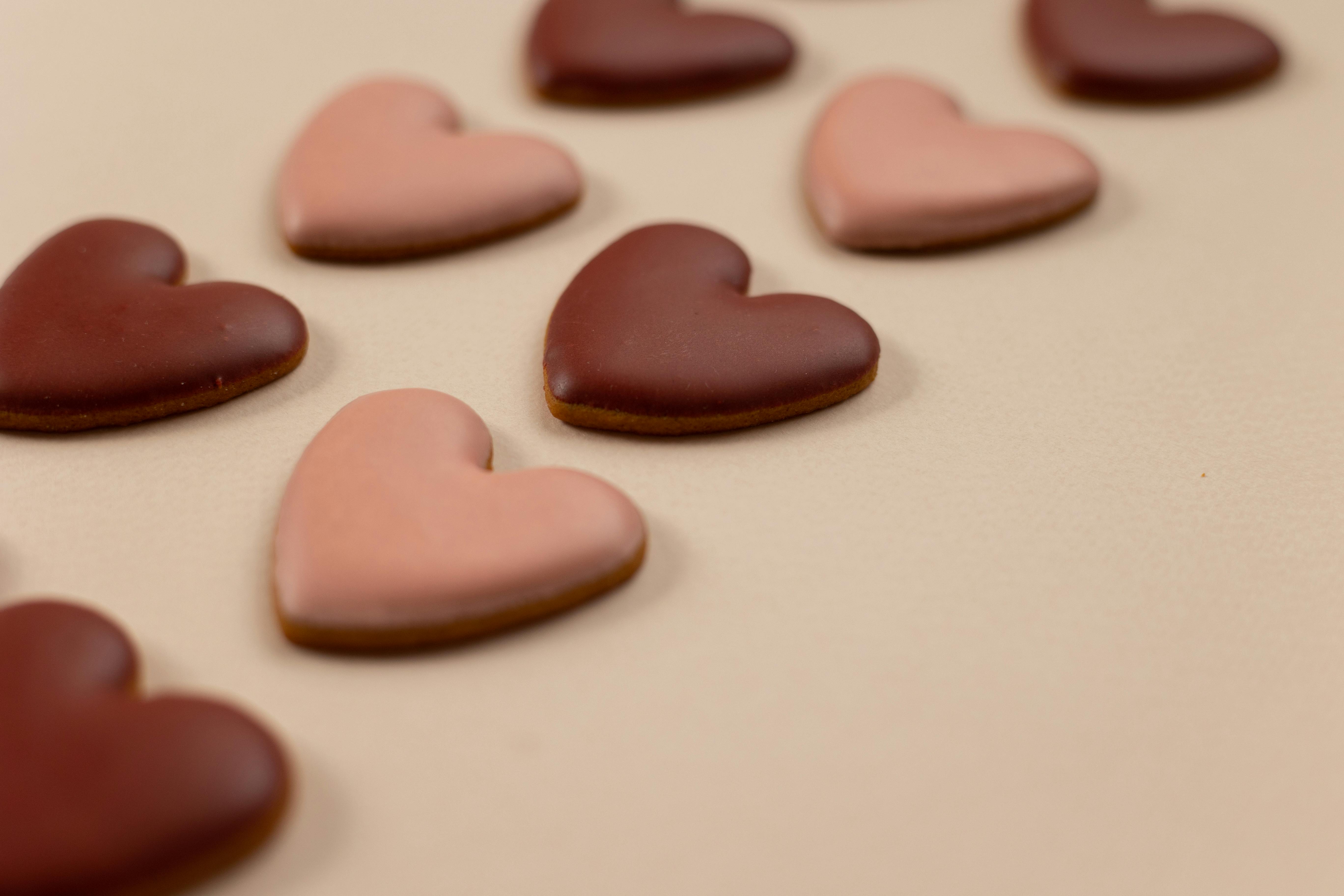 Set of heart shaped cookies · Free Stock Photo