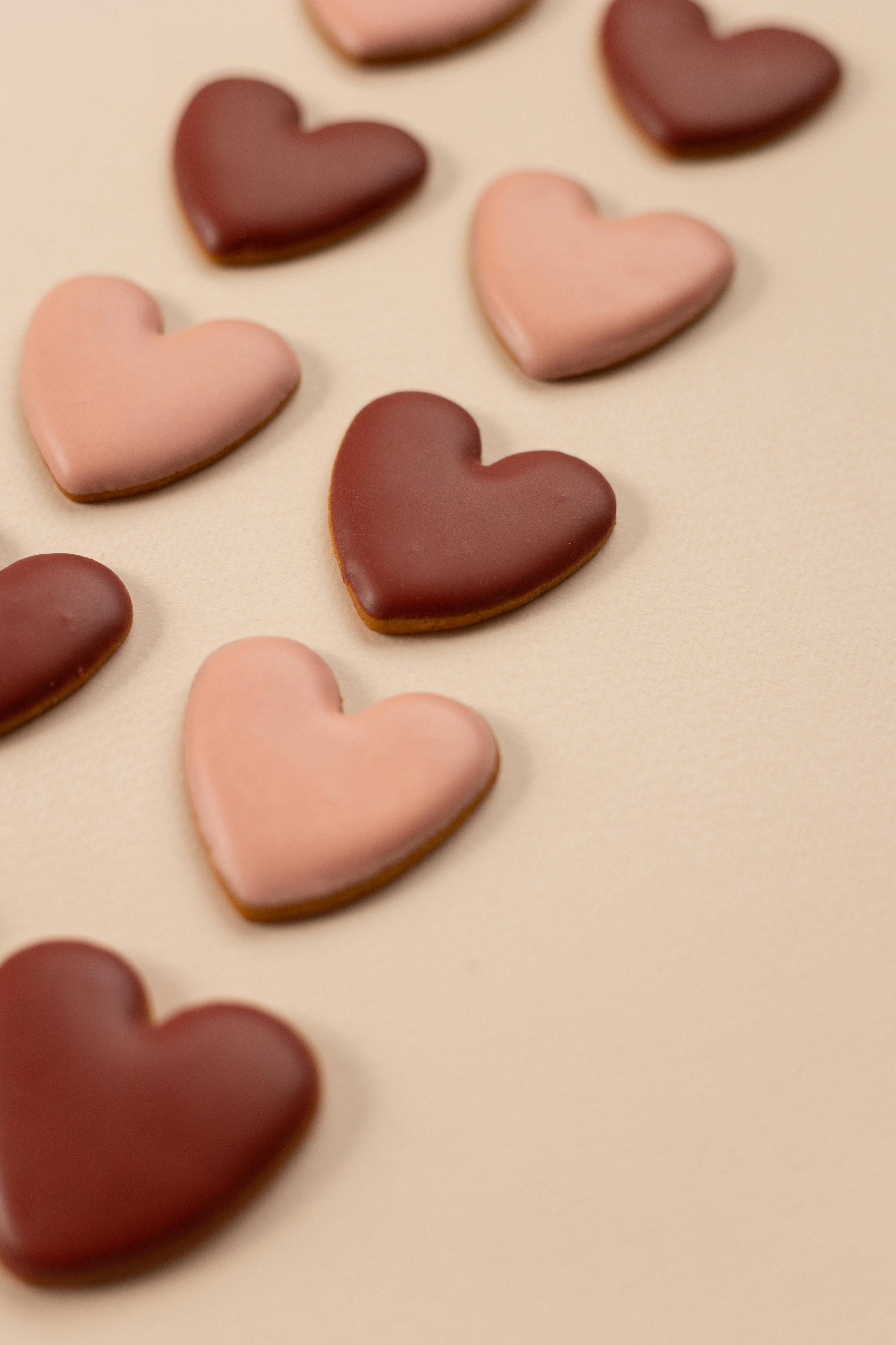 Set of heart shaped cookies · Free Stock Photo