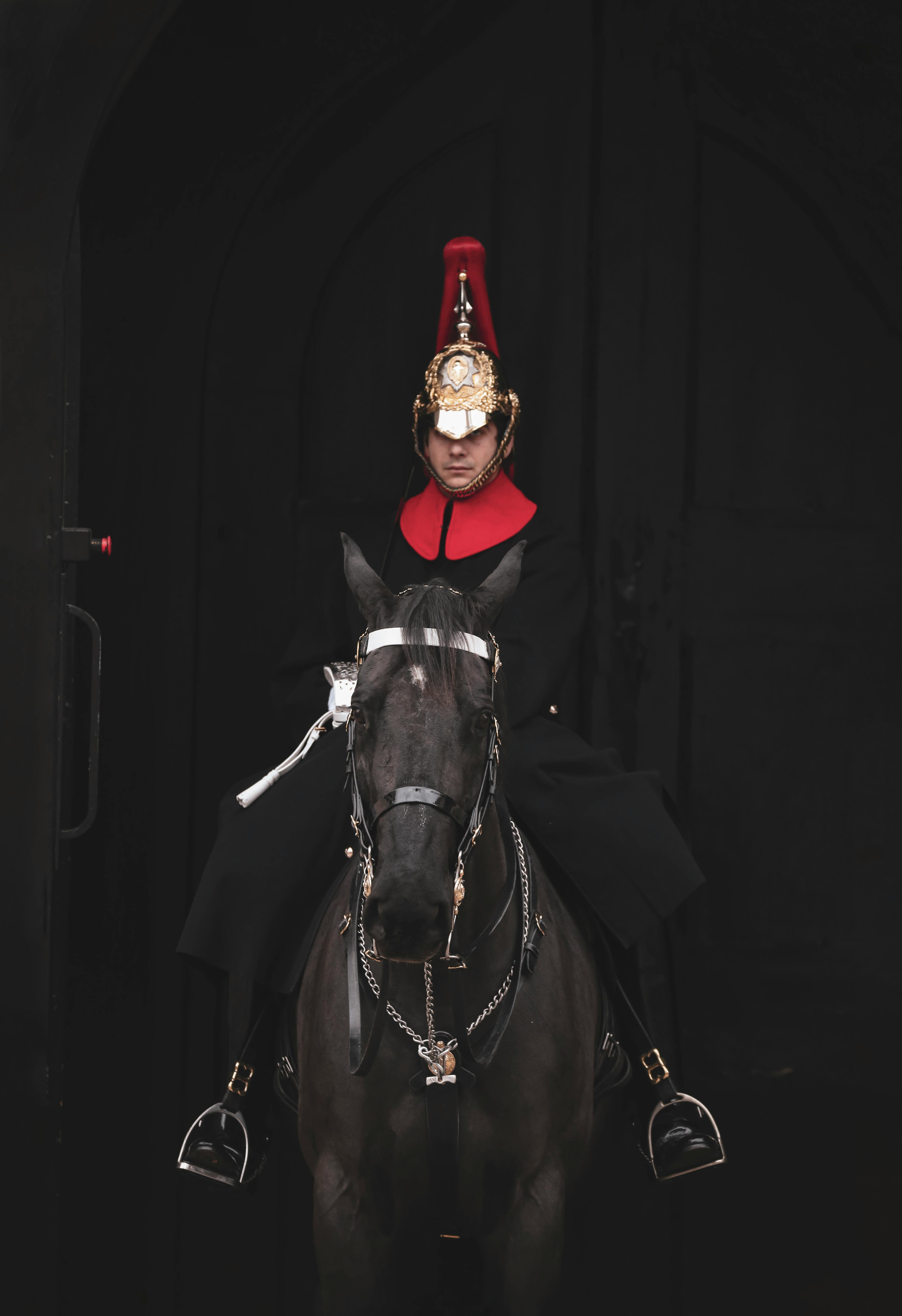 Guard Riding a Black Horse · Free Stock Photo