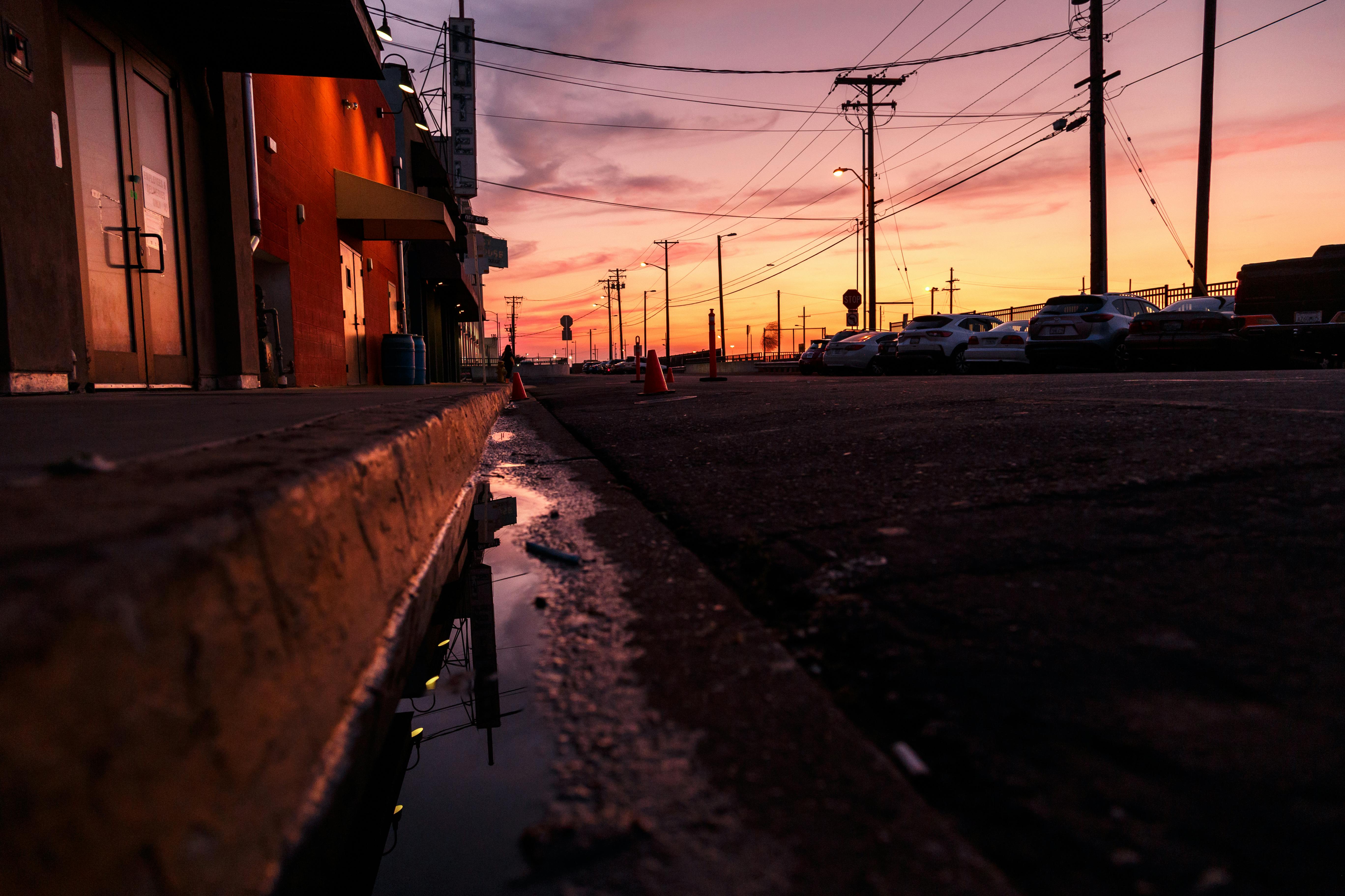 An Empty Street During Sunset · Free Stock Photo