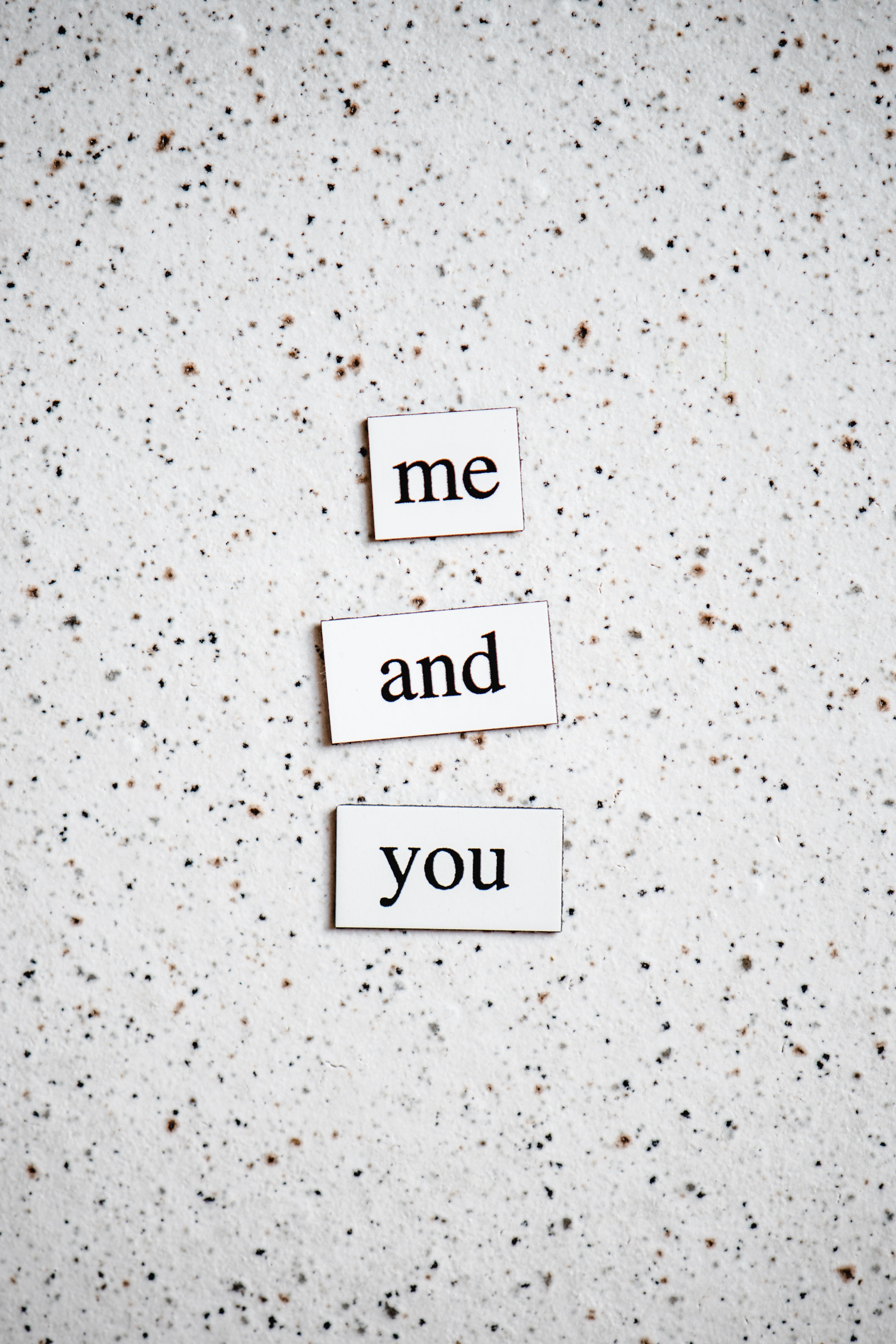 Three Word Cutouts on a Flat Surface · Free Stock Photo