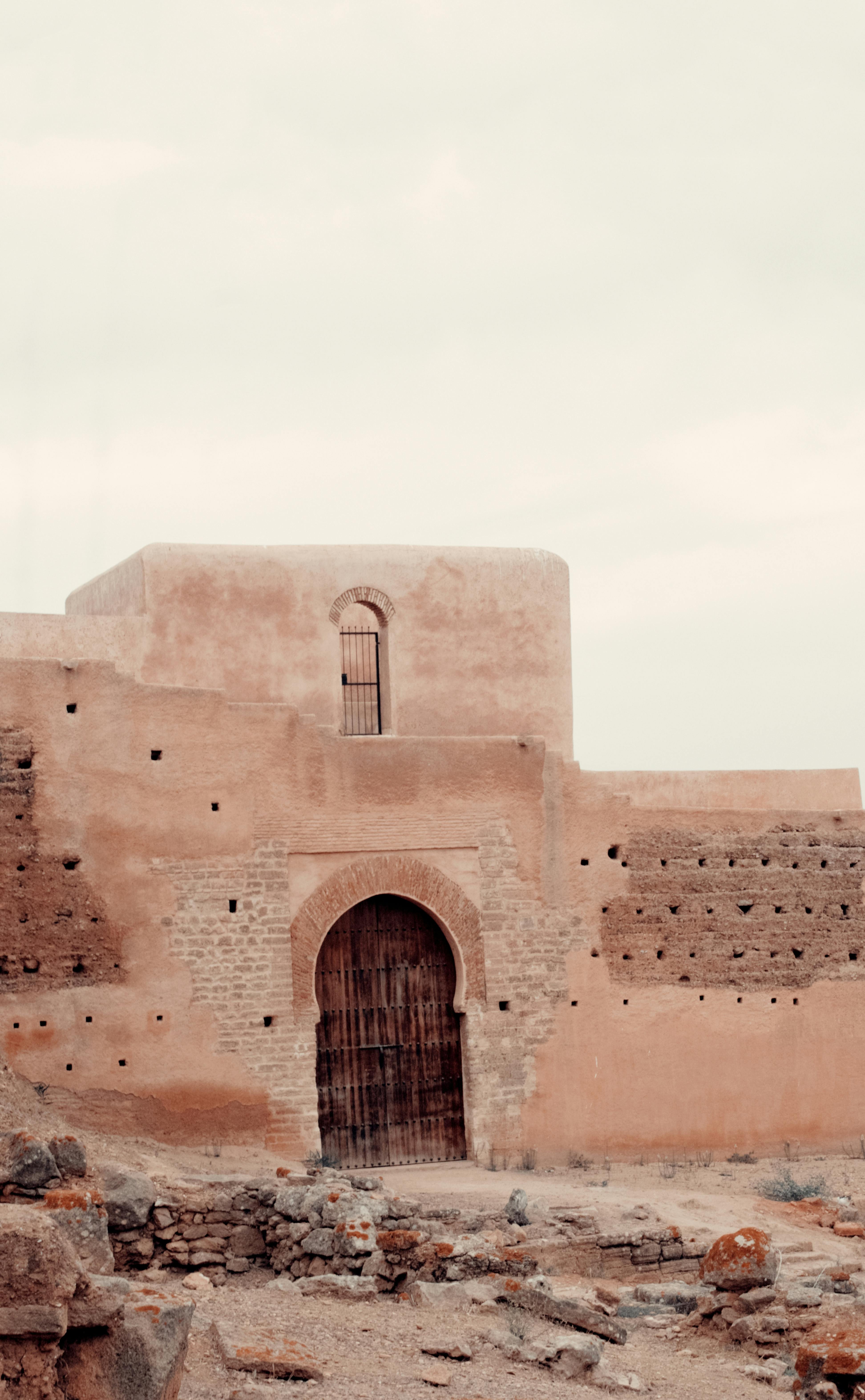 Yellow and Stone Fortification in Morocco · Free Stock Photo