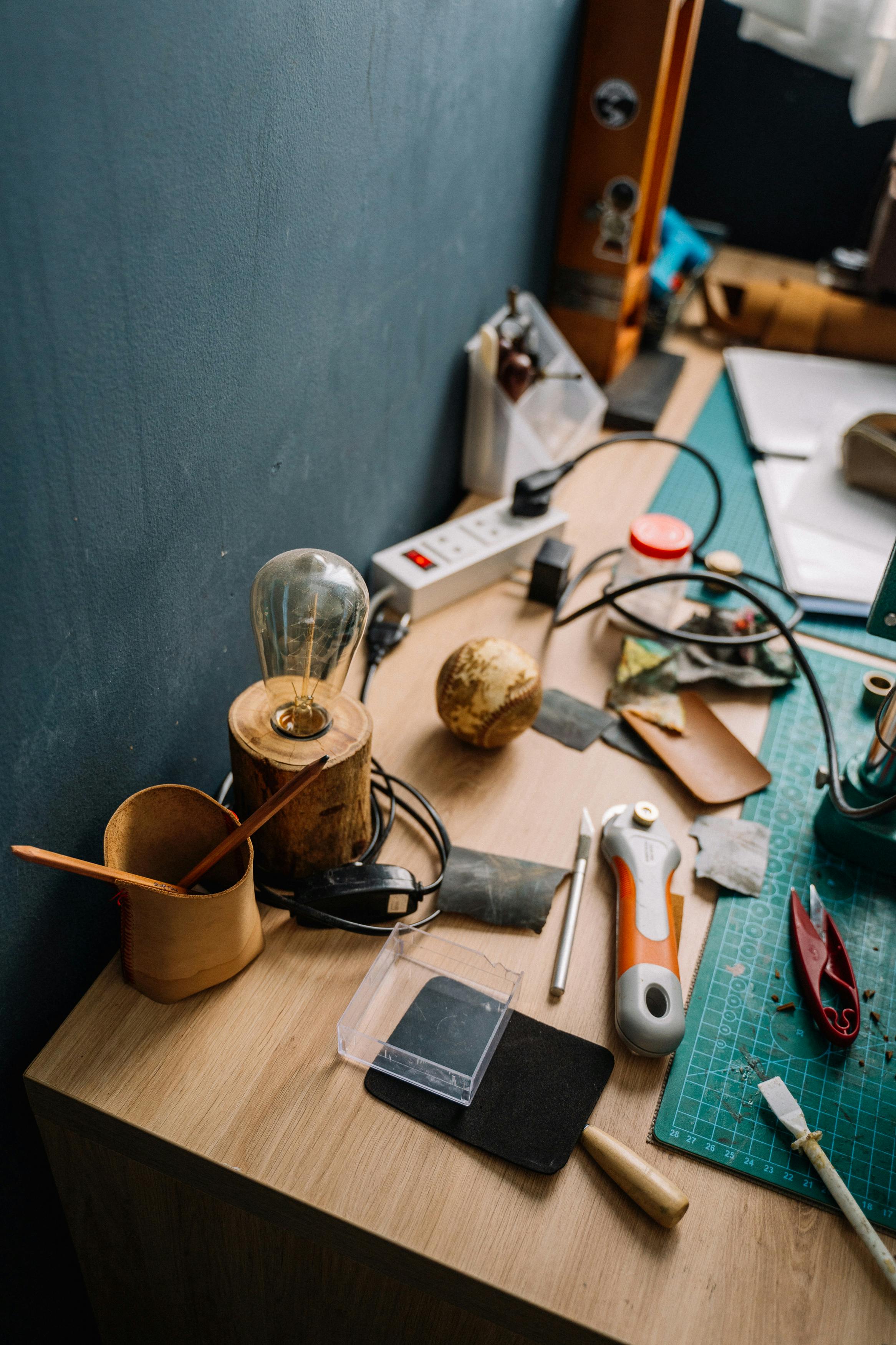 Tools on Desk in Workplace · Free Stock Photo