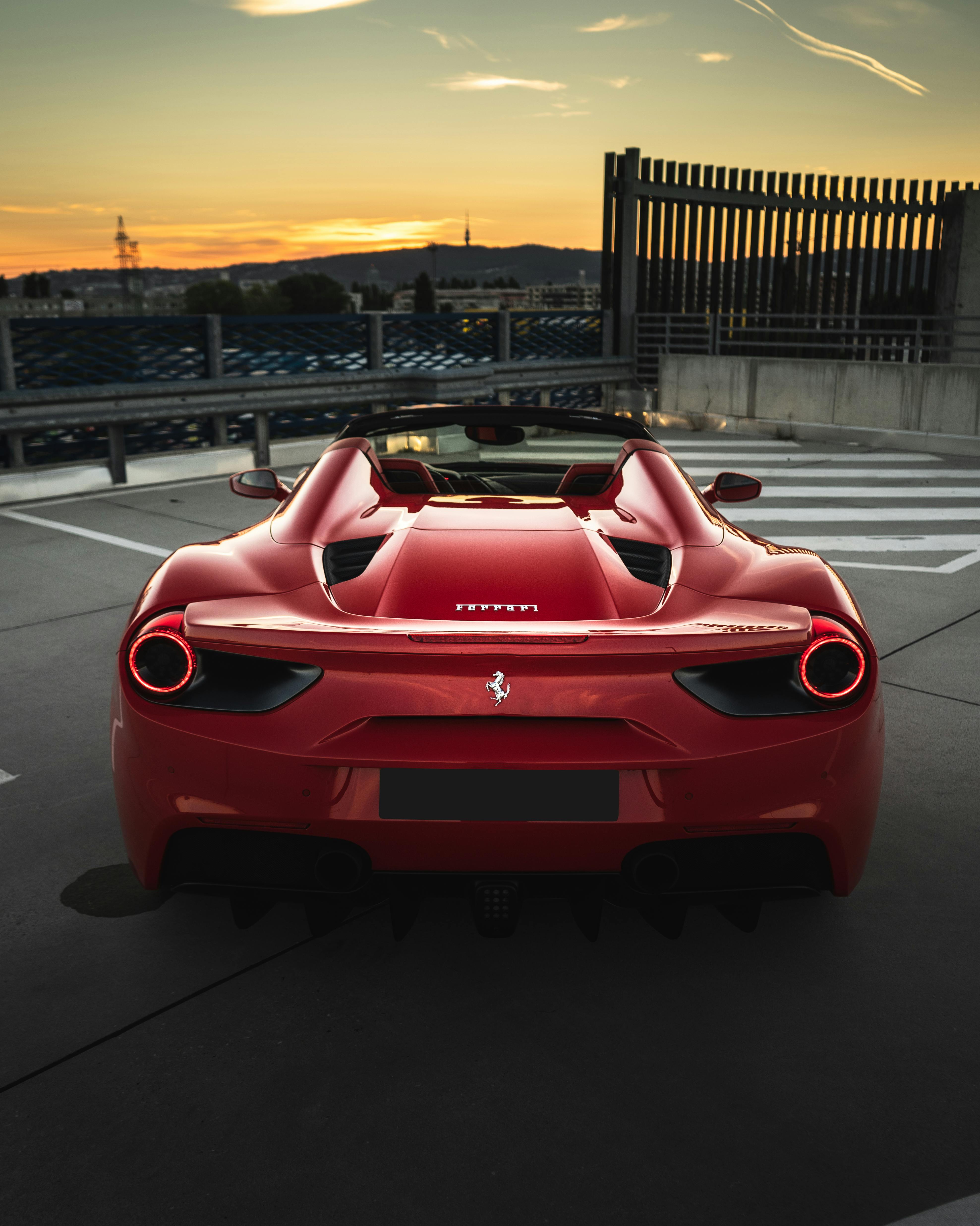 Bright red sport car with modern taillights · Free Stock Photo