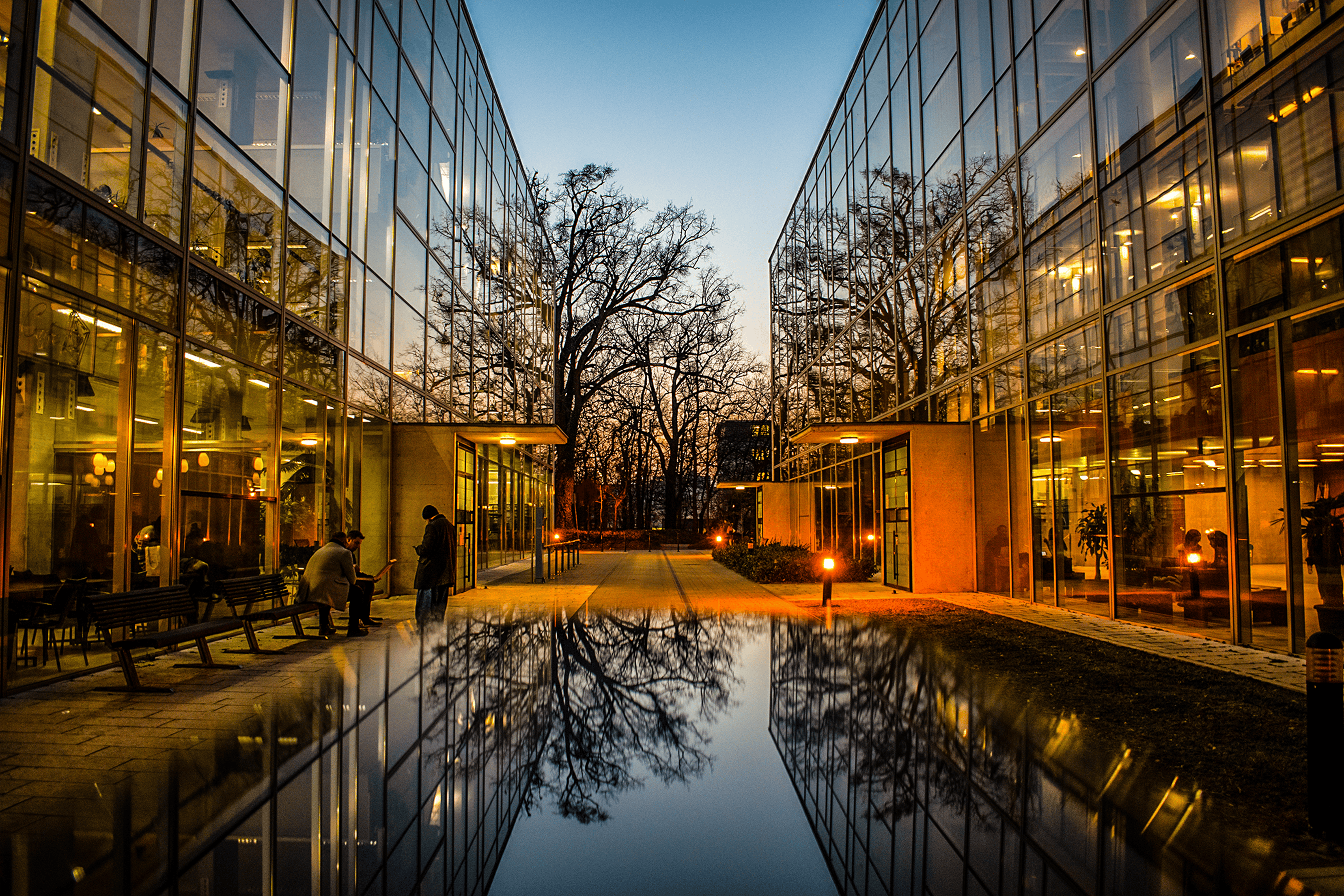 Illuminated Glass Structure During Night Time · Free Stock Photo