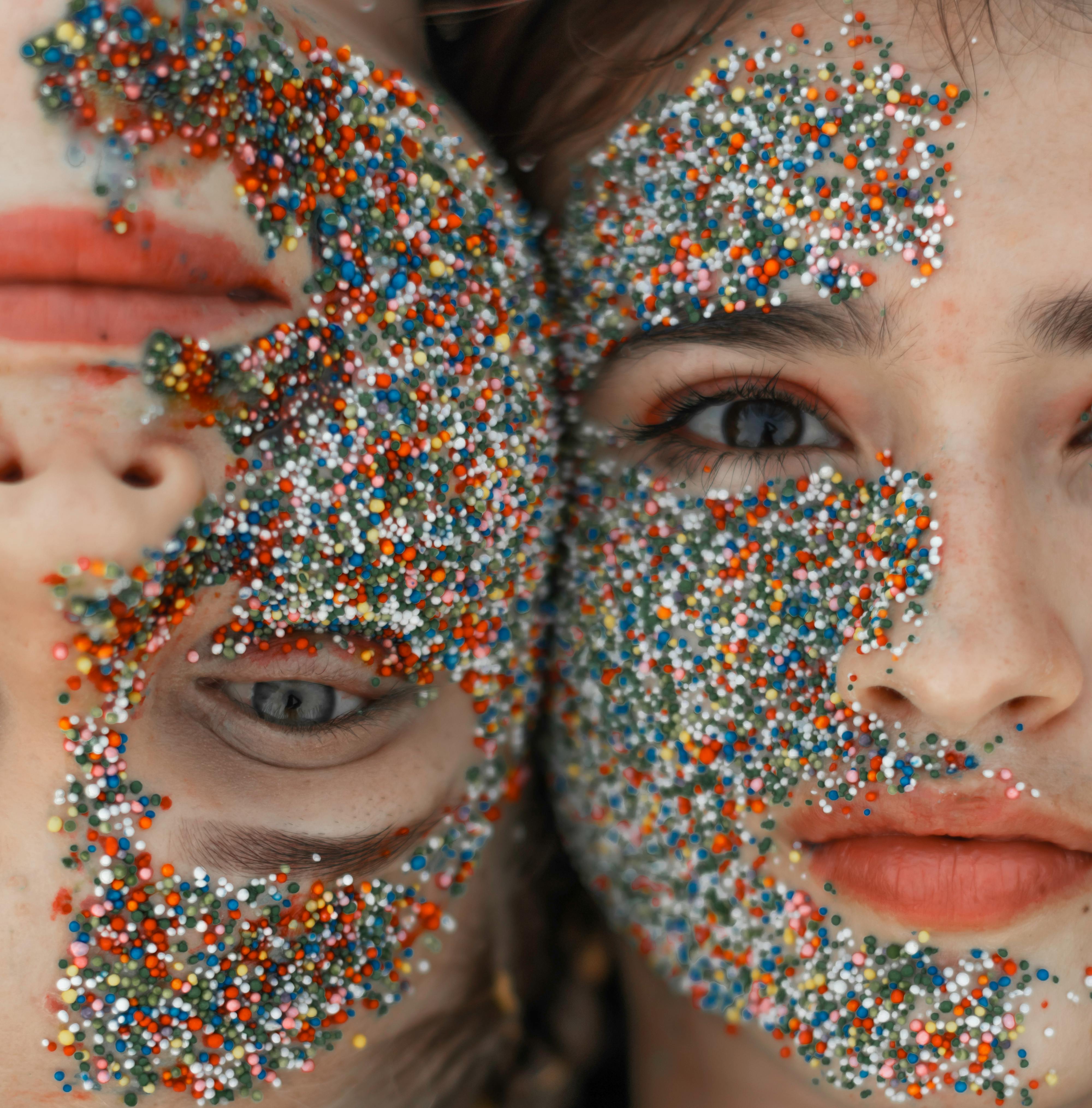 Close Up Photo of Faces with Sprinkles · Free Stock Photo