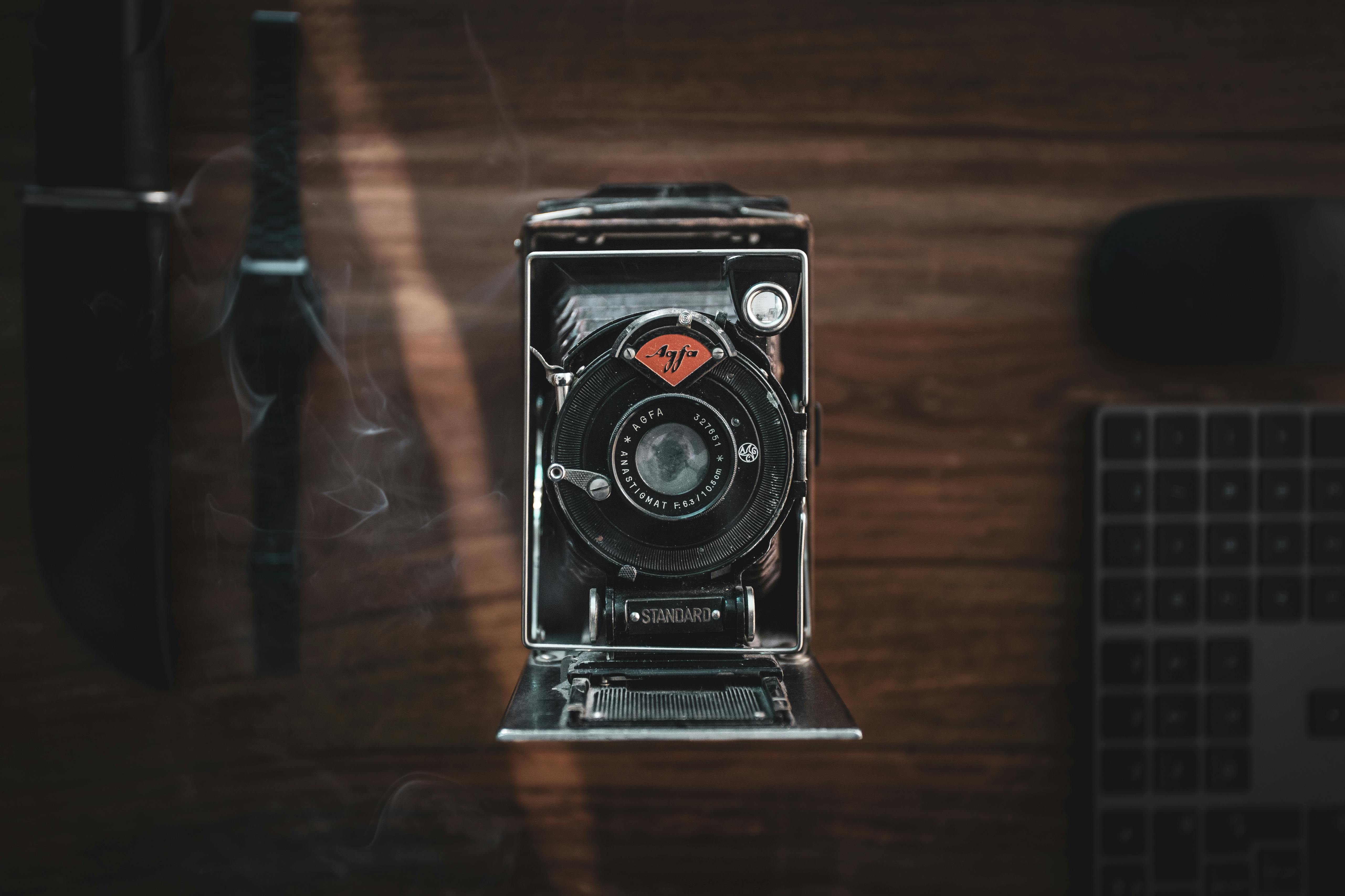 Agfa Standard Camera on a Wooden Table · Free Stock Photo