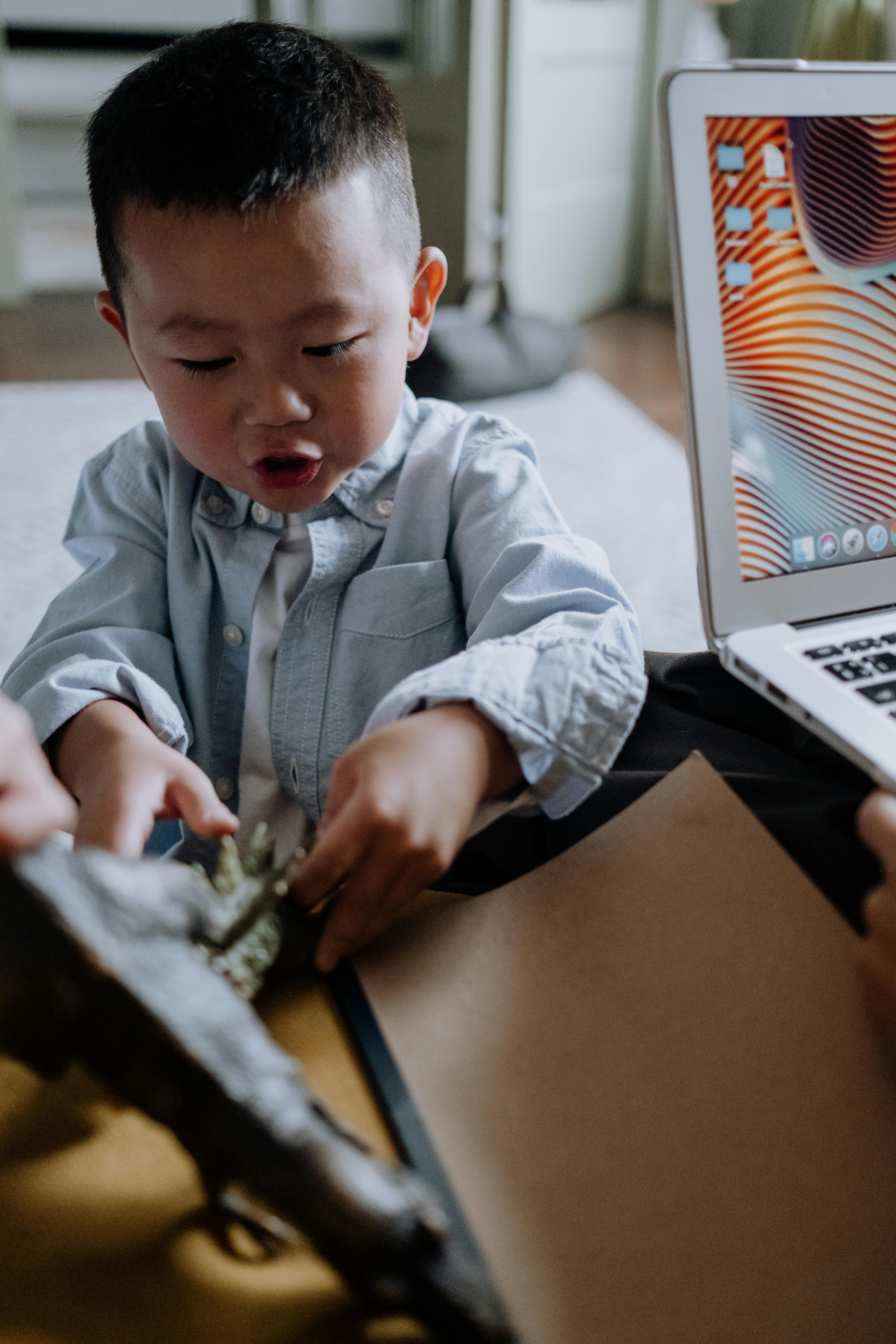 A Young Boy Playing with His Toys · Free Stock Photo