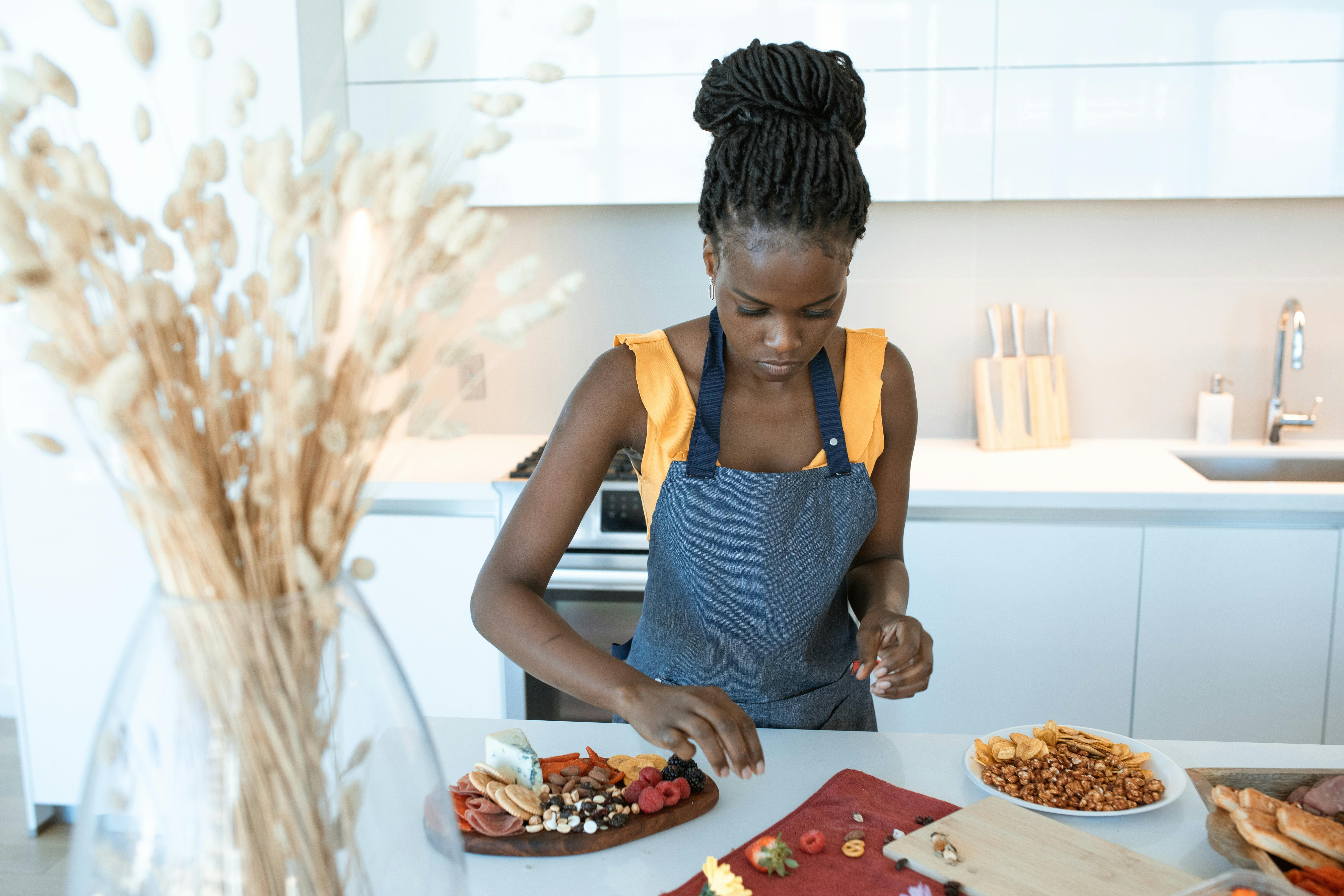 Grazing Boards and Bowl of Chips with Dips on Kitchen Counter · Free ...
