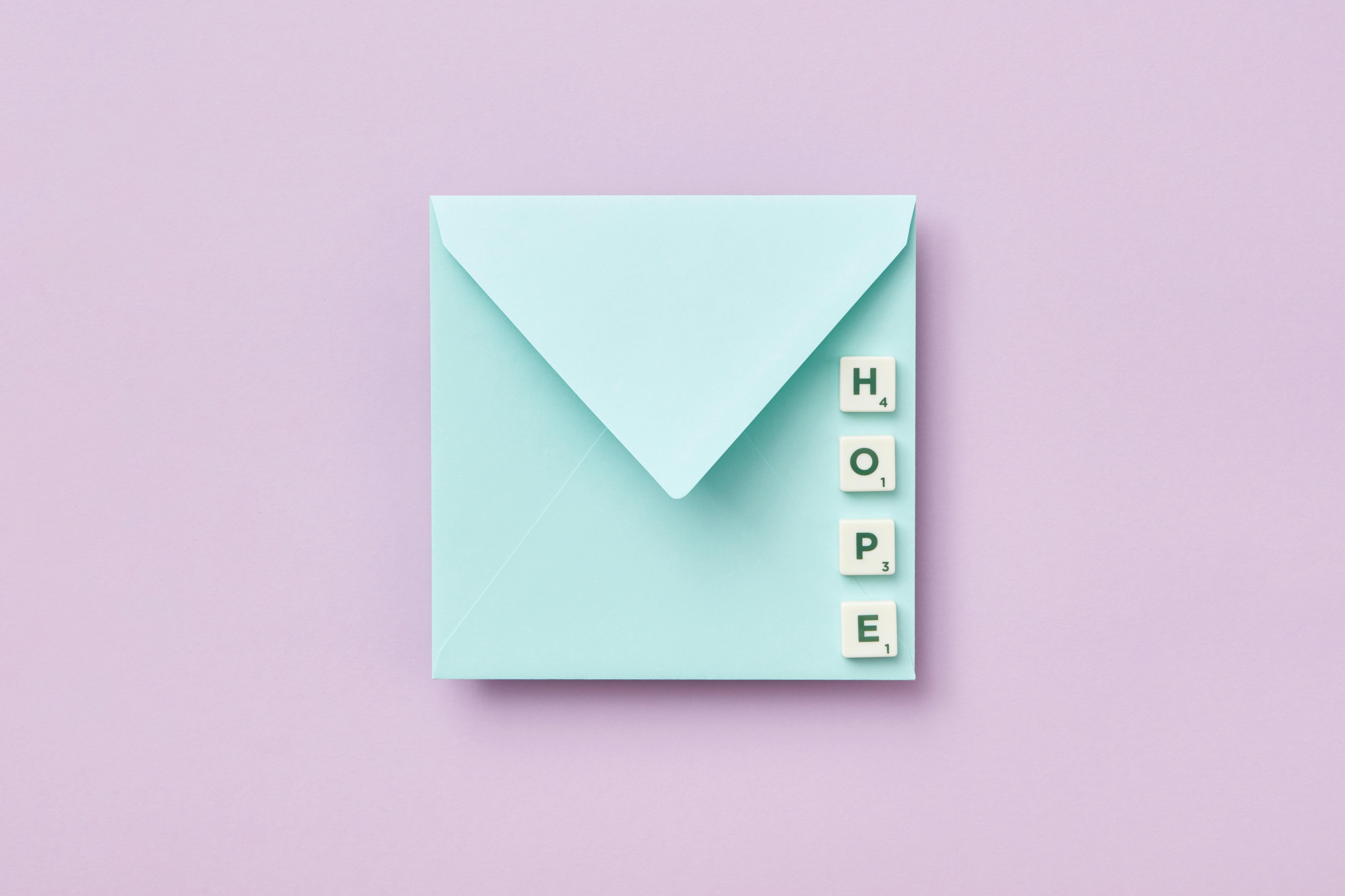 Word Hope Spelled Out on an Envelope · Free Stock Photo