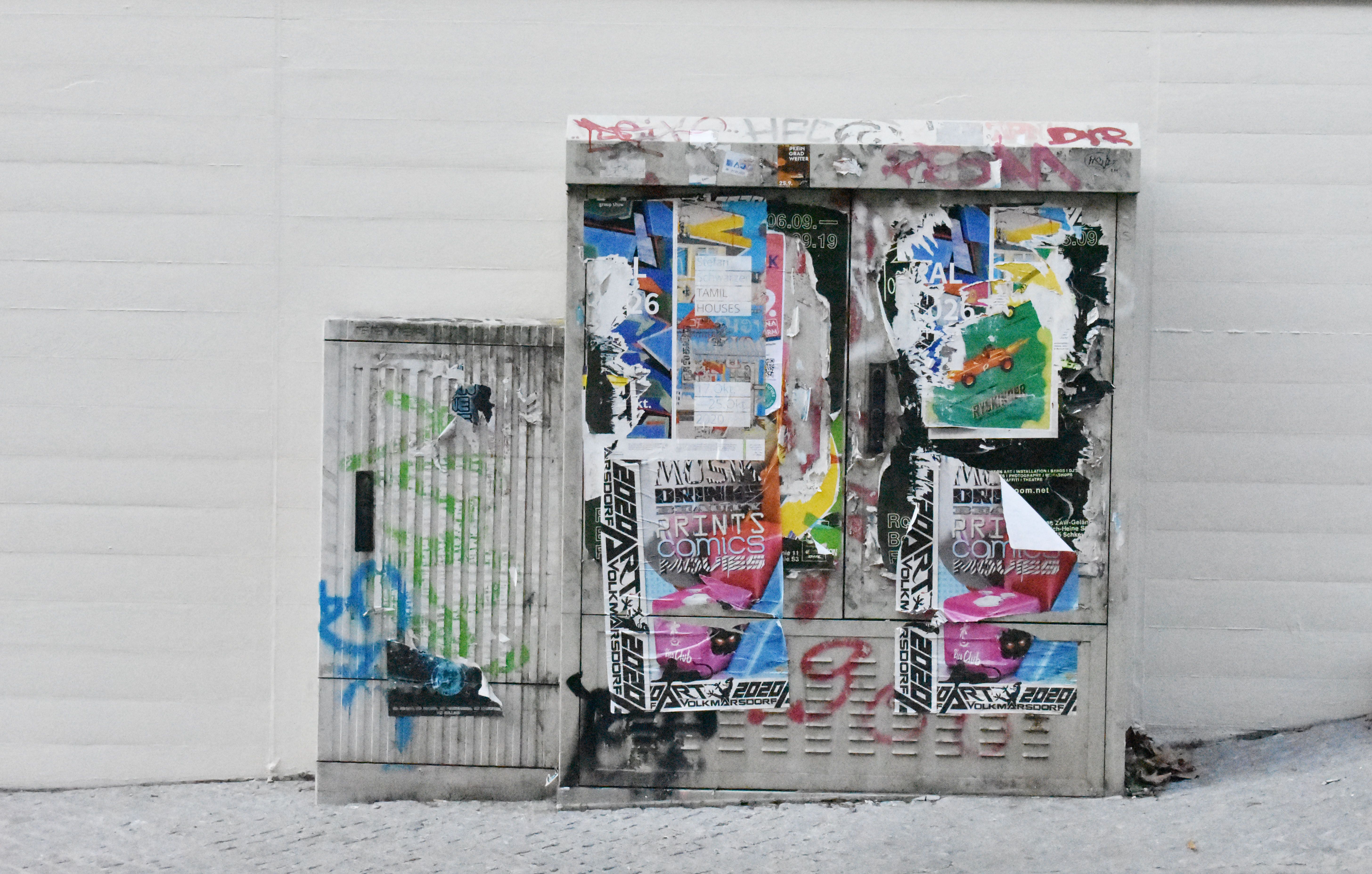 Silver Garbage Containers with Graffiti and Posted Posters · Free Stock ...