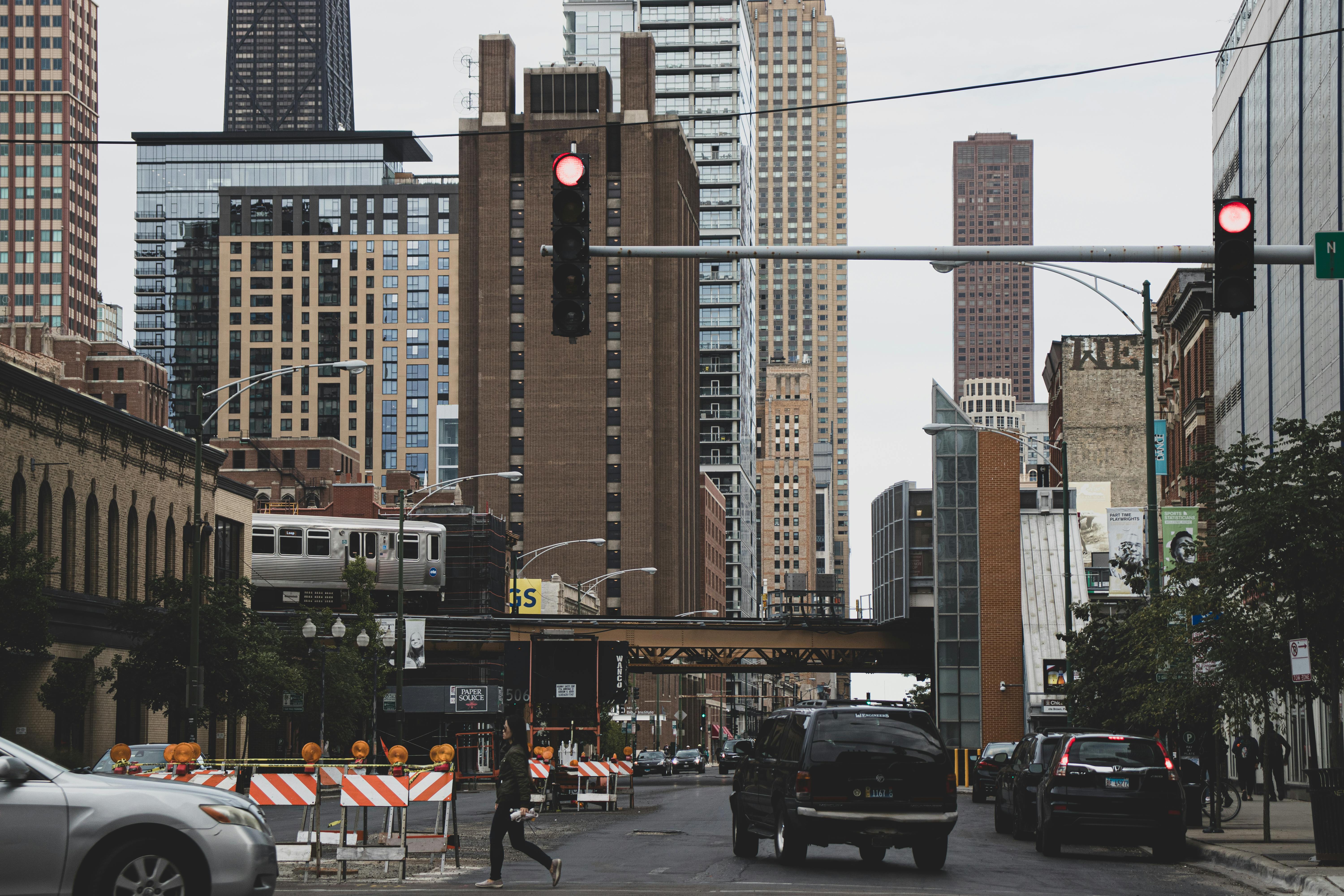 Busy Street in Modern City Downtown · Free Stock Photo
