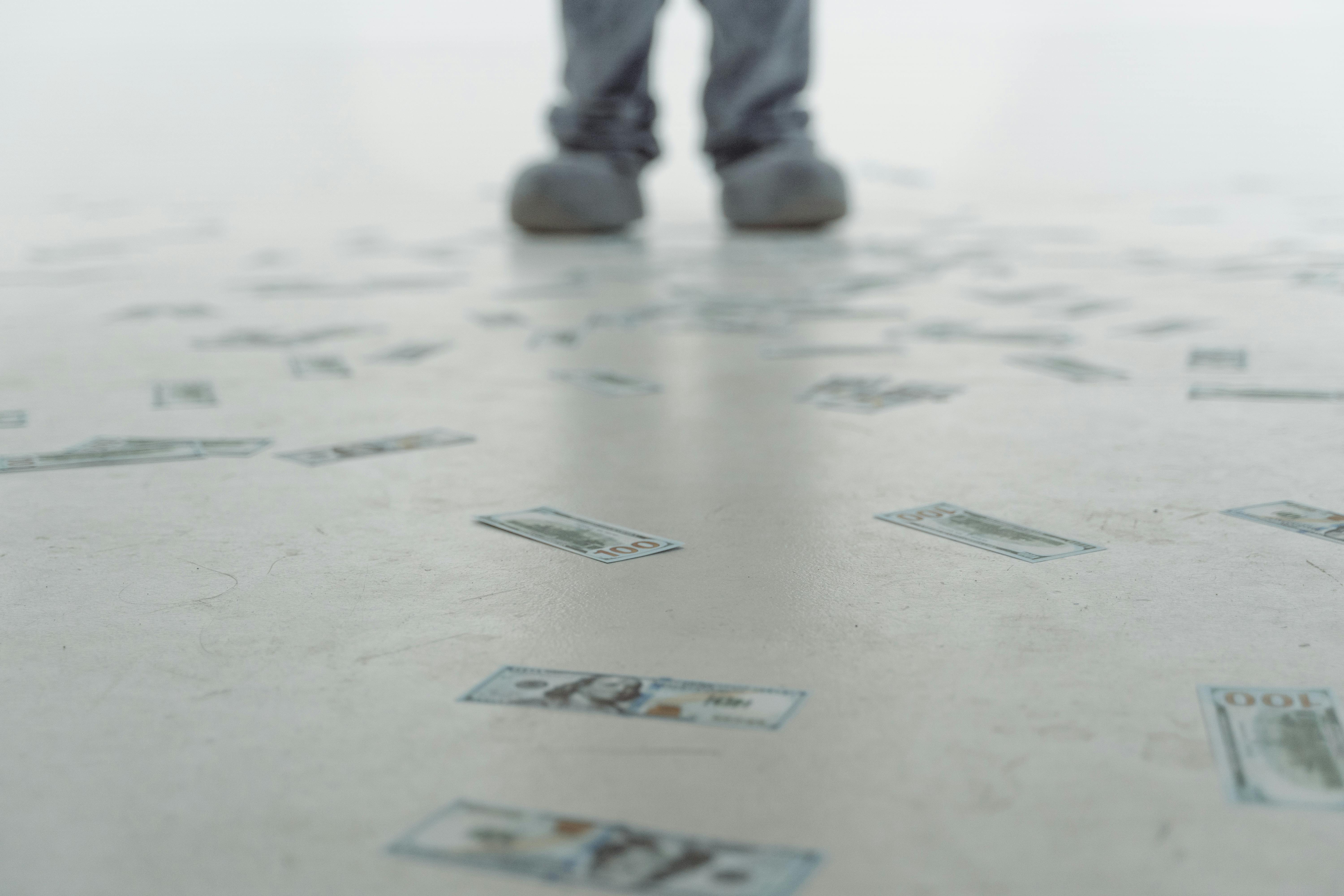 Close-Up Shot of Cash Money on the Floor · Free Stock Photo