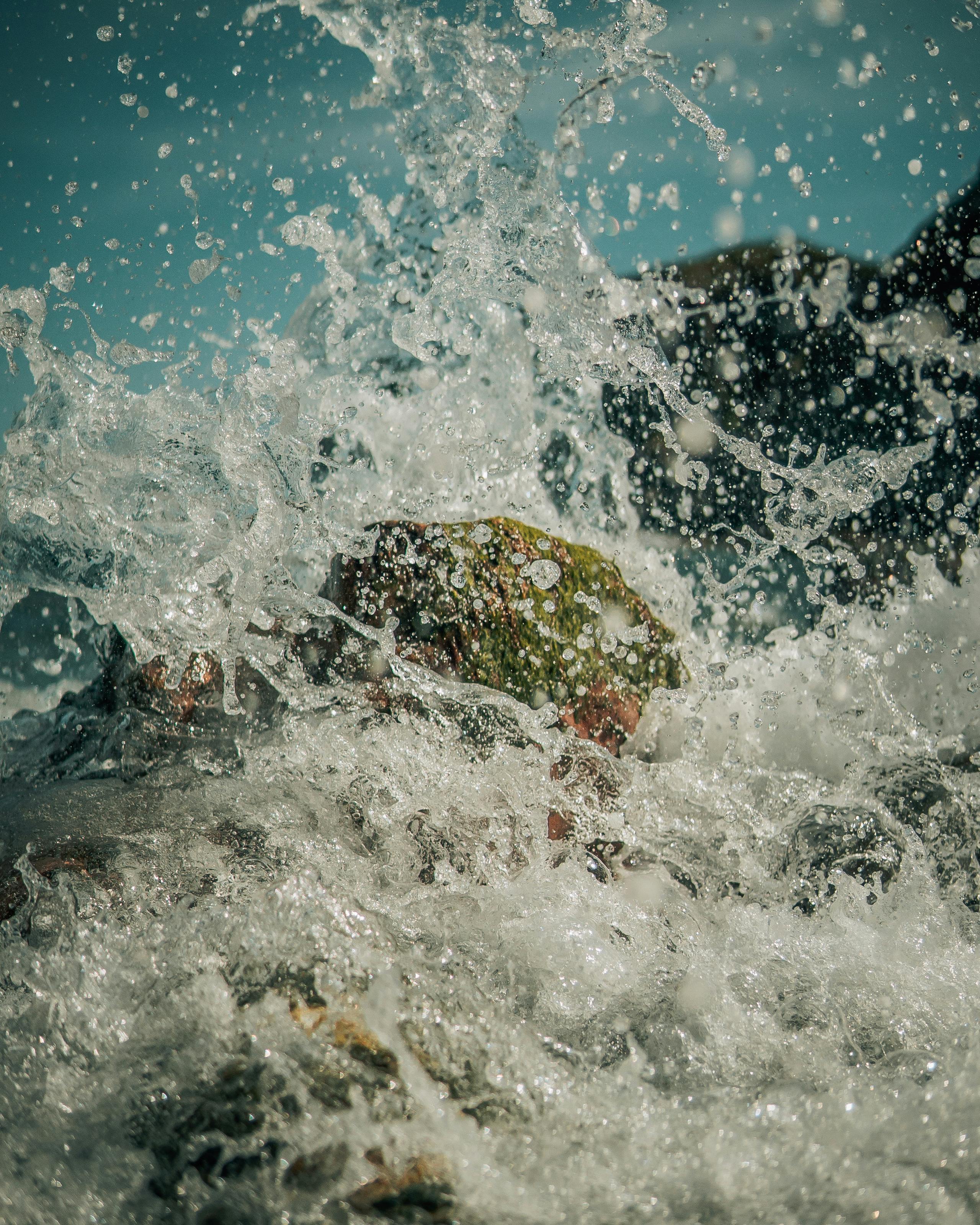 Ocean Waves Hitting a Rock · Free Stock Photo