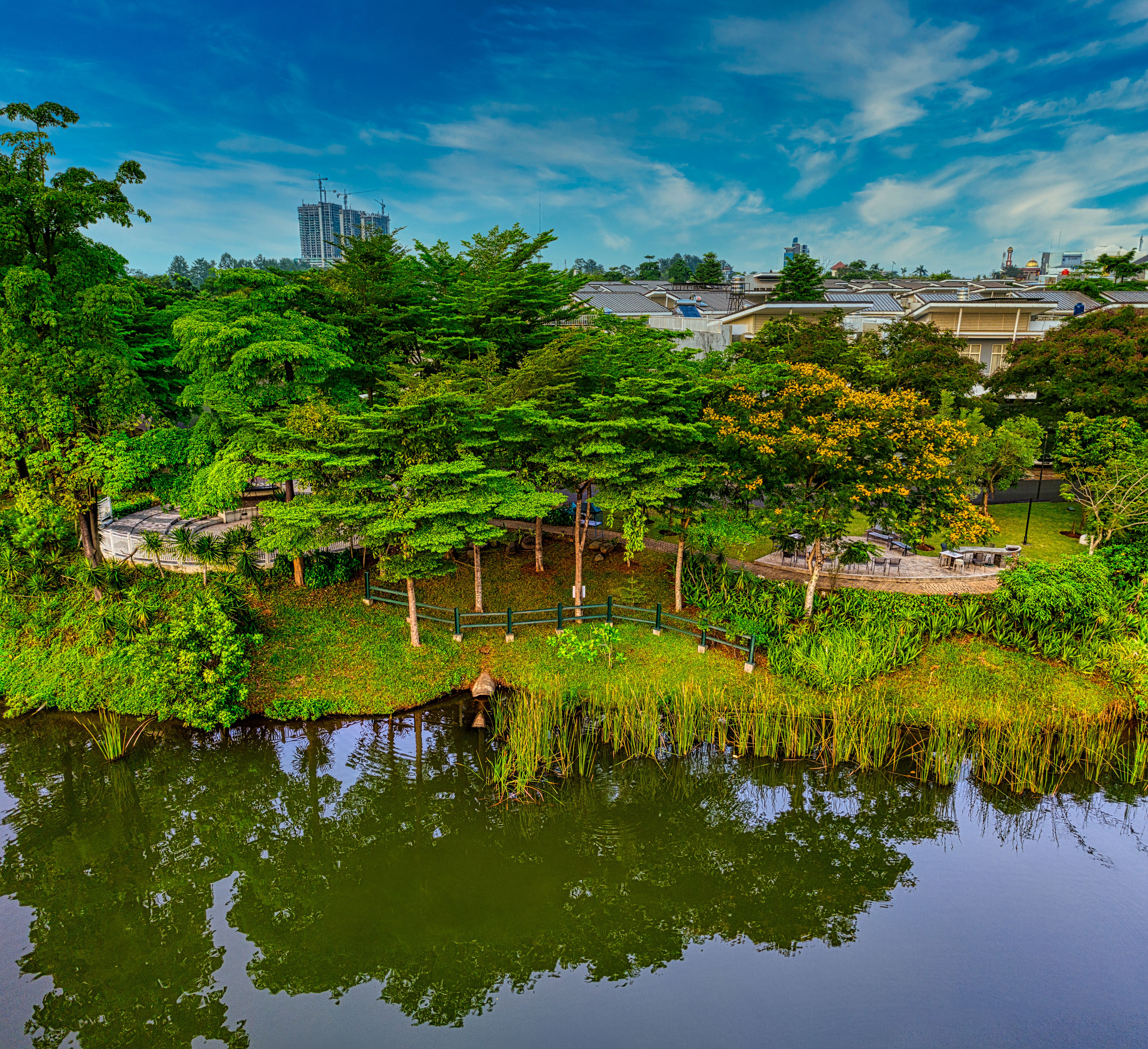 Peaceful river and green riverside · Free Stock Photo