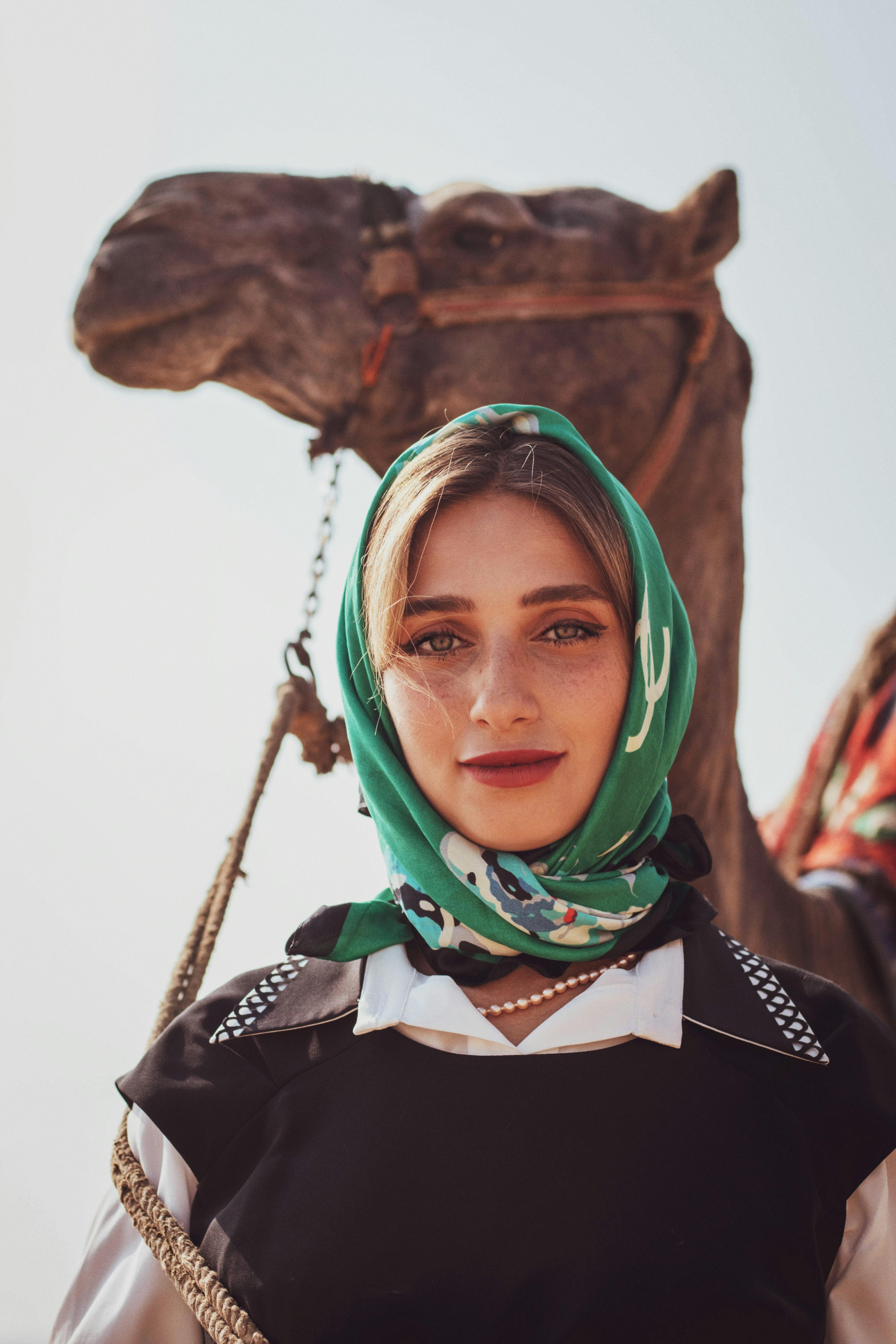 Woman Wearing Green Headscarf · Free Stock Photo