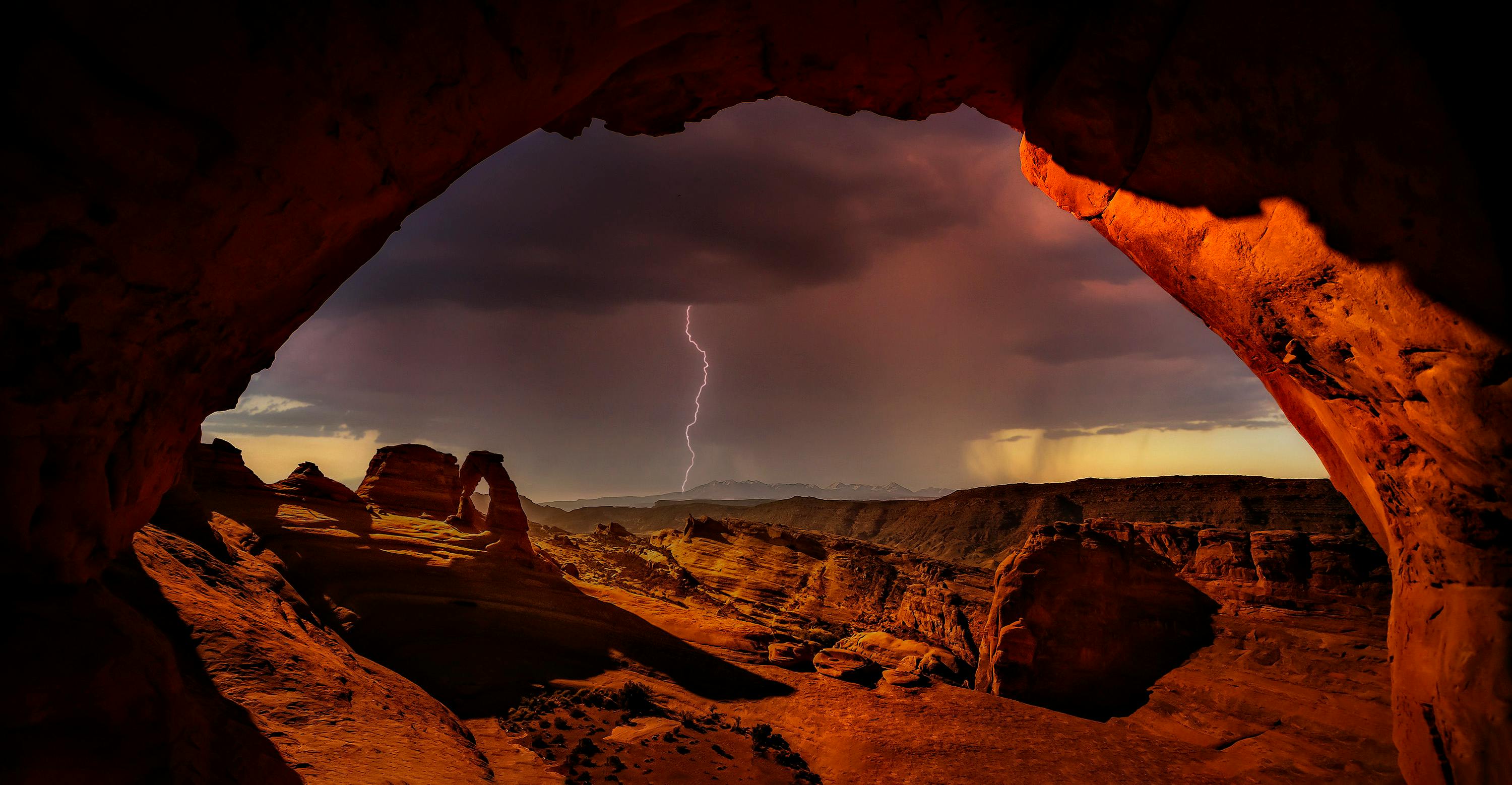 Desert Lightning Desktop Wallpaper For Computer Screen Desert