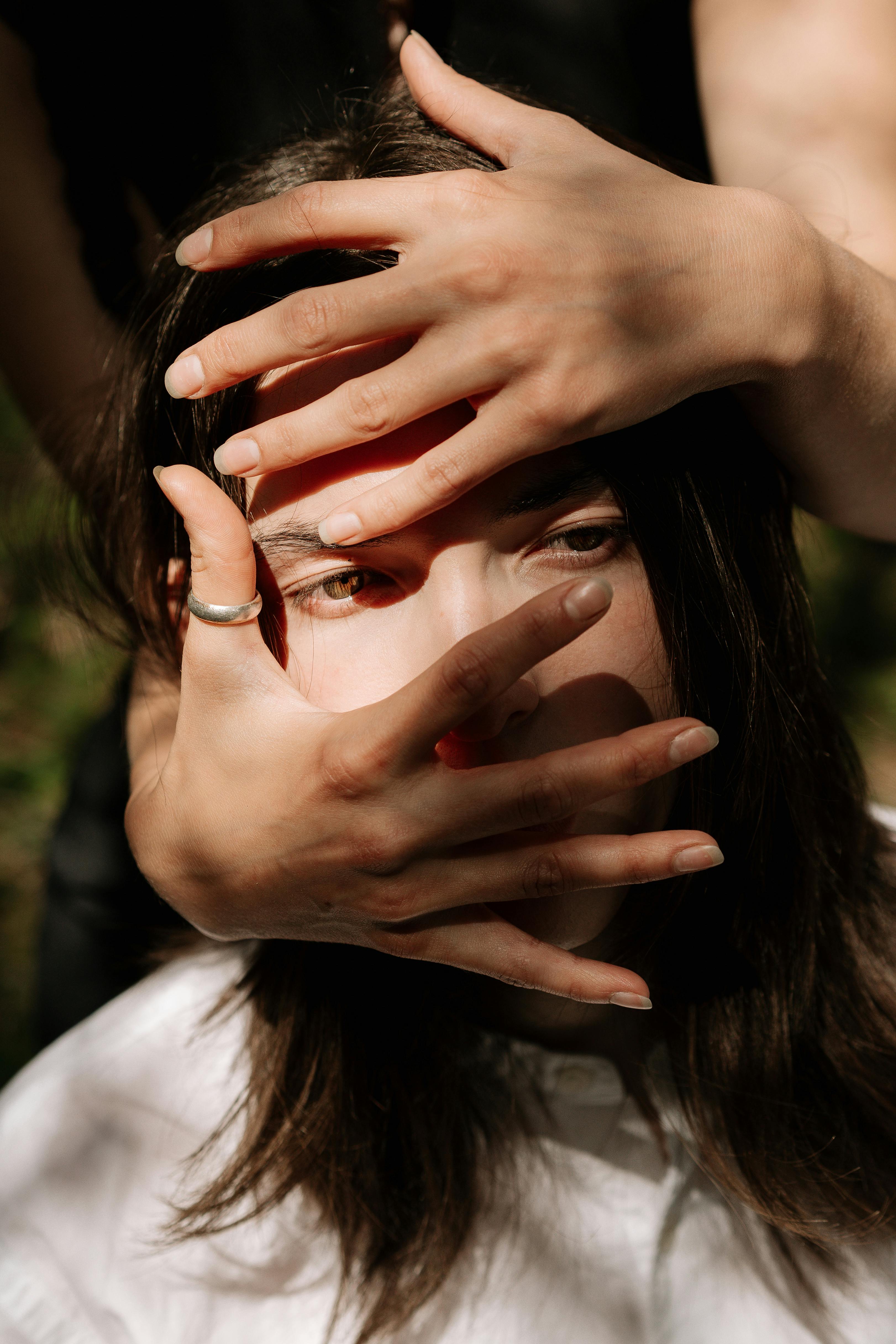 Hands Covering Person's Face · Free Stock Photo